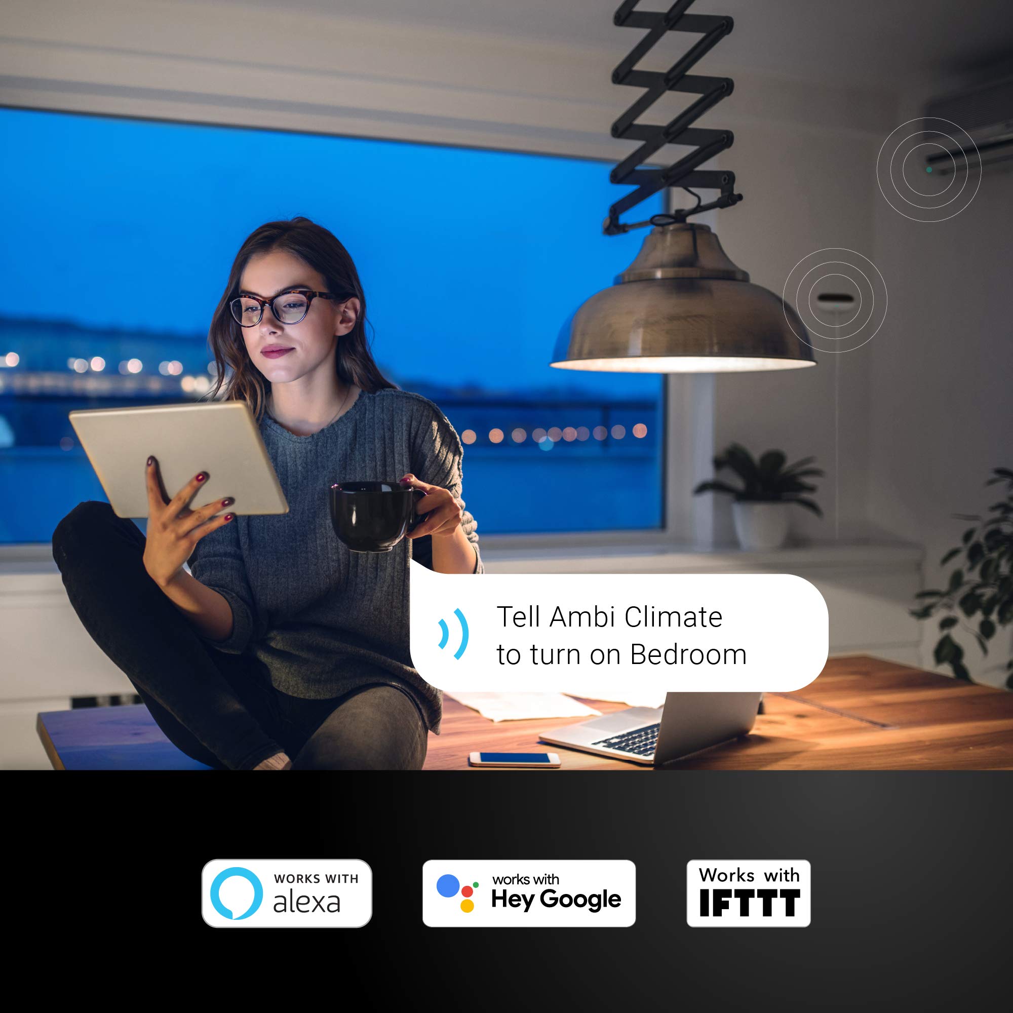 Ambi Climate Mini | Smart AC Control for Mini Split Air Conditioners | WiFi Thermostat for Remote Controlled Mini Split, Window & Portable AC | Alexa, Siri, Google Home, IFTTT, iOS, Android Compatible
