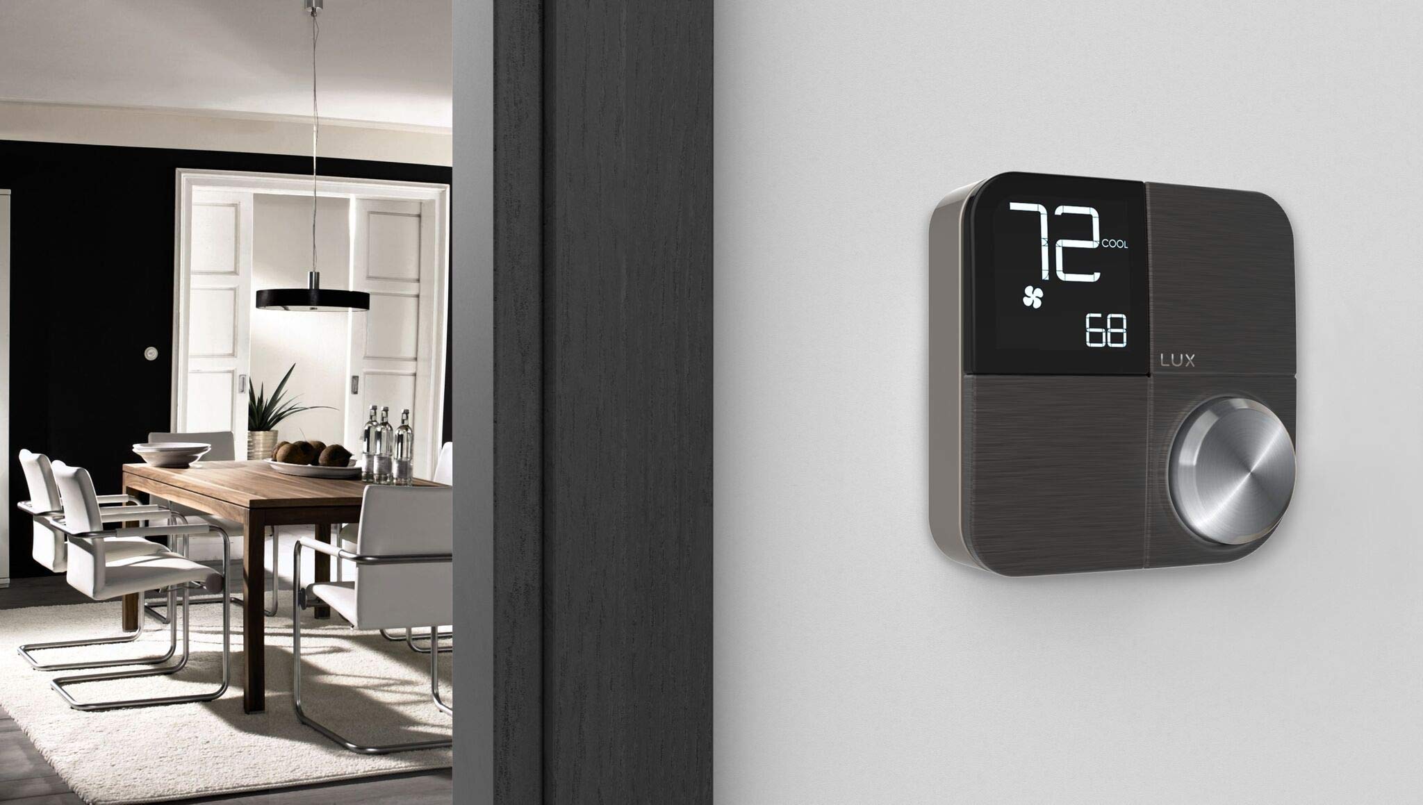 Kono KN-S-AMZ-004 Wifi Enabled Smart Thermostat, Works with Alexa and Apple Home Kit, Geofencing Capable, Black