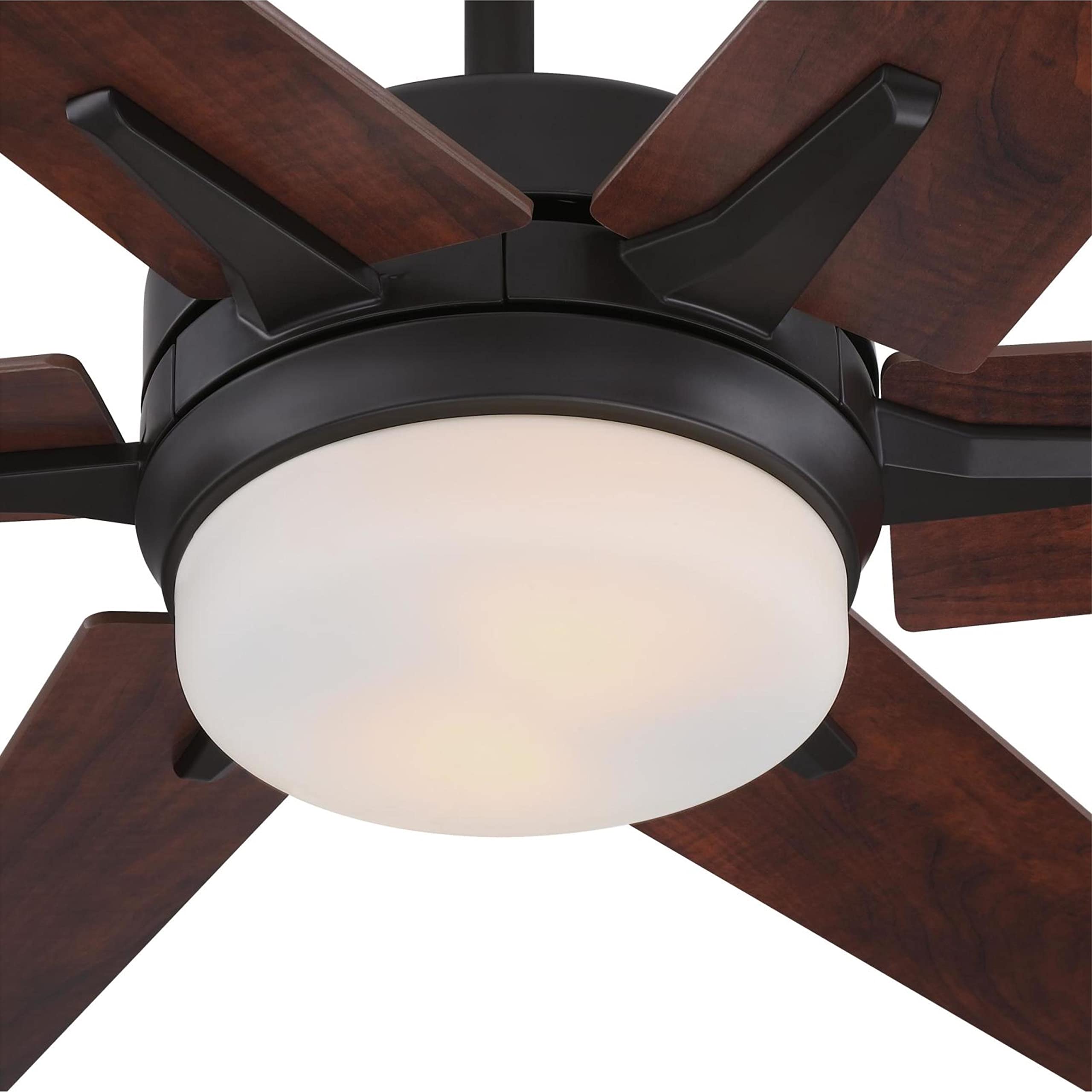 Westinghouse Lighting 74002B00 Transitional Cayuga, Smart WiFi Ceiling Fan Compatible with Amazon Alexa and Google Home with LED Light, Remote Control, 60 Inch, Black-Bronze Finish, Frosted Opal Glass