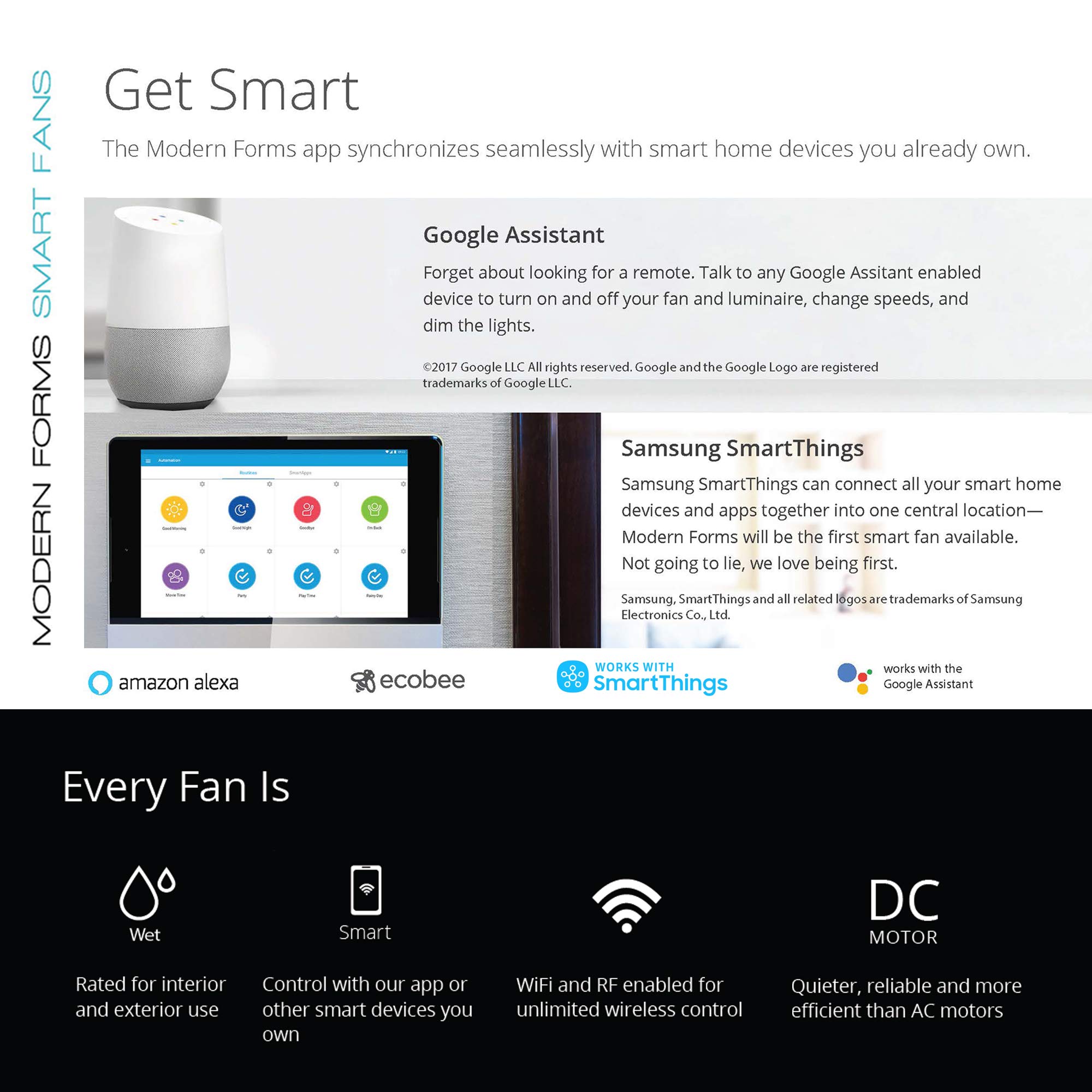 Windflower Smart Indoor and Outdoor 12-Blade Ceiling Fan 60in Matte Black Distressed Koa with 3000K LED Light Kit and Wall Control works with Alexa, Google Assistant, Samsung Things, and iOS or Android App