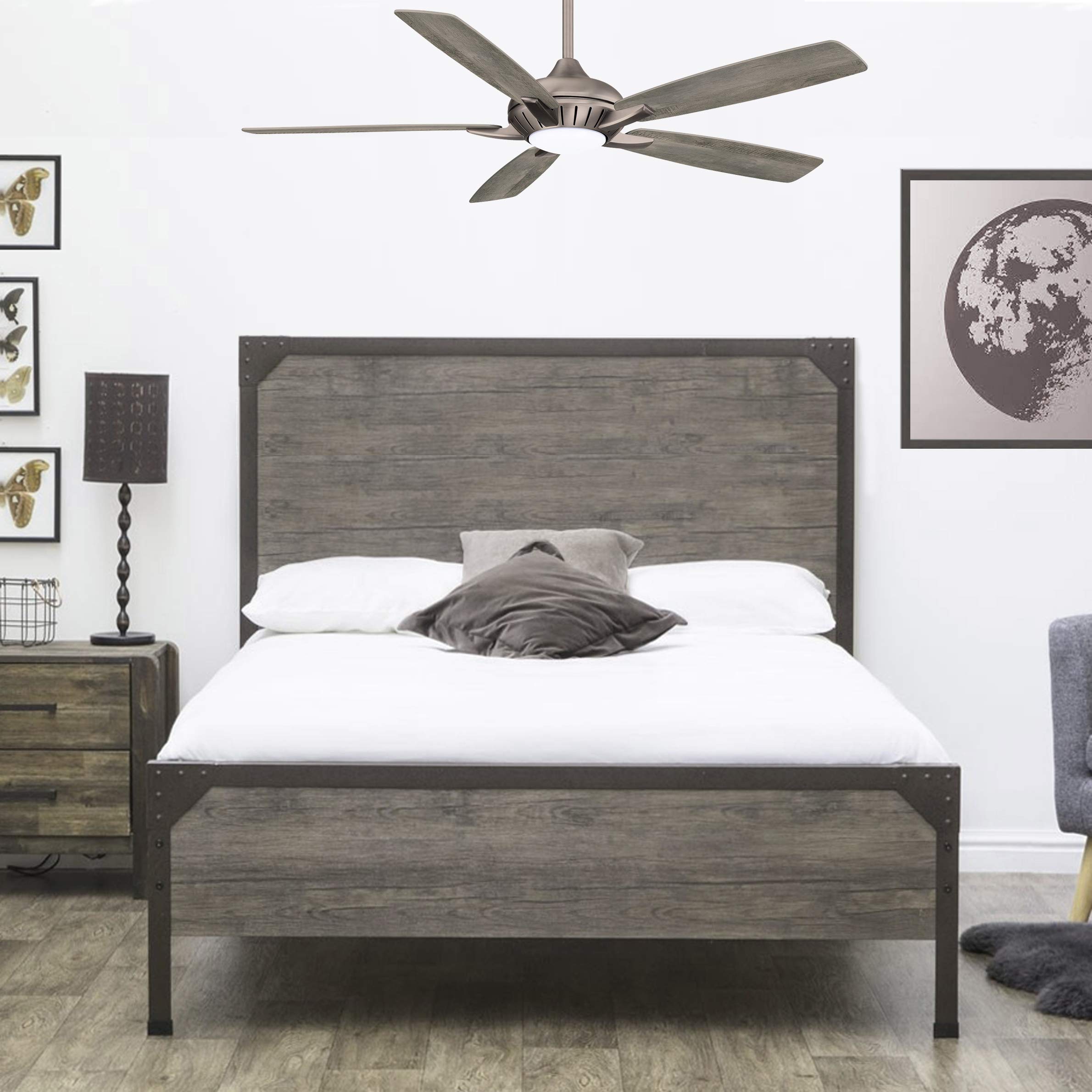Minka Aire F1001-BNK Dyno XL 60" Ceiling Fan with LED Light & Remote, Burnished Nickel