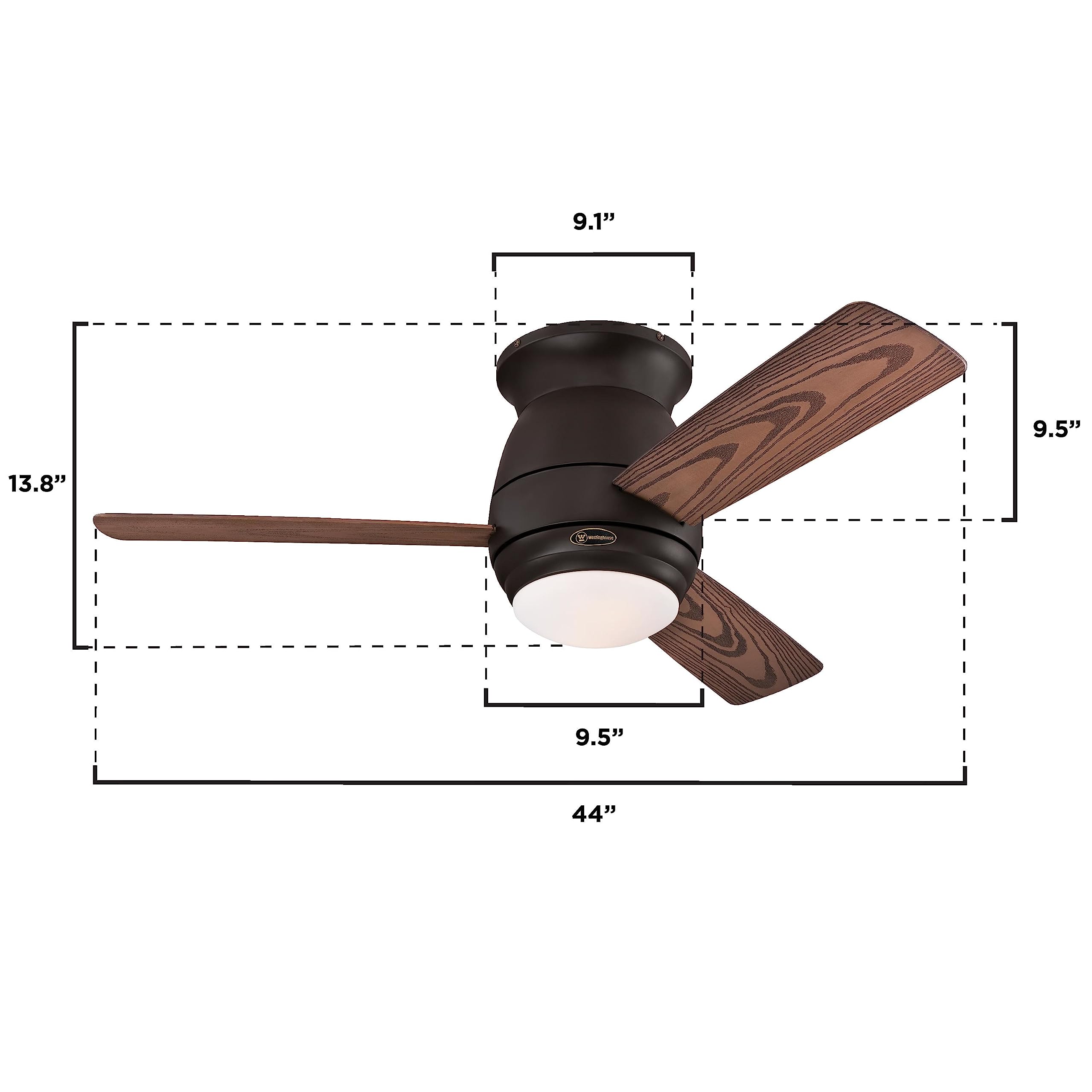 Westinghouse Lighting 74004B00 Contemporary Halley, Smart WiFi Ceiling Fan Compatible with Amazon Alexa and Google Home with LED Light, Indoor/Outdoor, 44 Inch, Black-Bronze Finish, Frosted Opal Glass