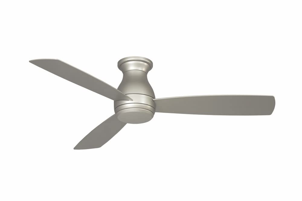 Fanimation Hugh 52 FPS8355BBNW 3-Speed AC Ceiling Fan LED Light Kit and Remote Control - Wet Rated, Brushed Nickel
