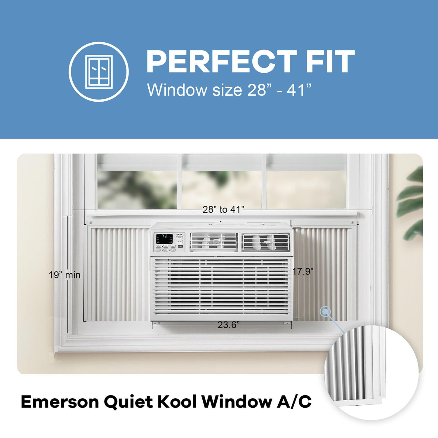 Emerson Quiet Kool EARC15RSE1 SMART 15,000 BTU 115V Window Air Conditioner with Remote, Wi-Fi, and Voice Control, White