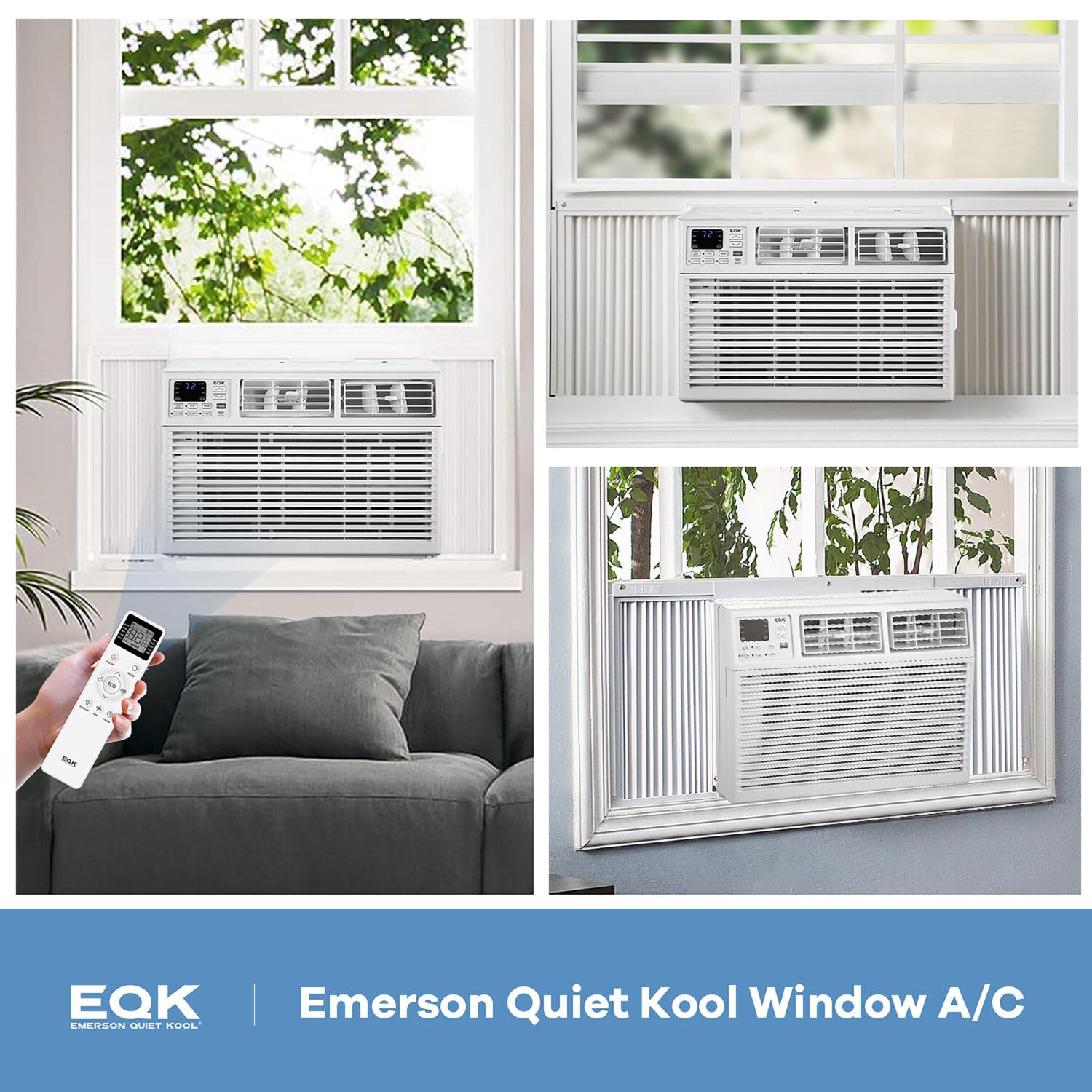 Emerson Quiet Kool EARC15RSE1 SMART 15,000 BTU 115V Window Air Conditioner with Remote, Wi-Fi, and Voice Control, White