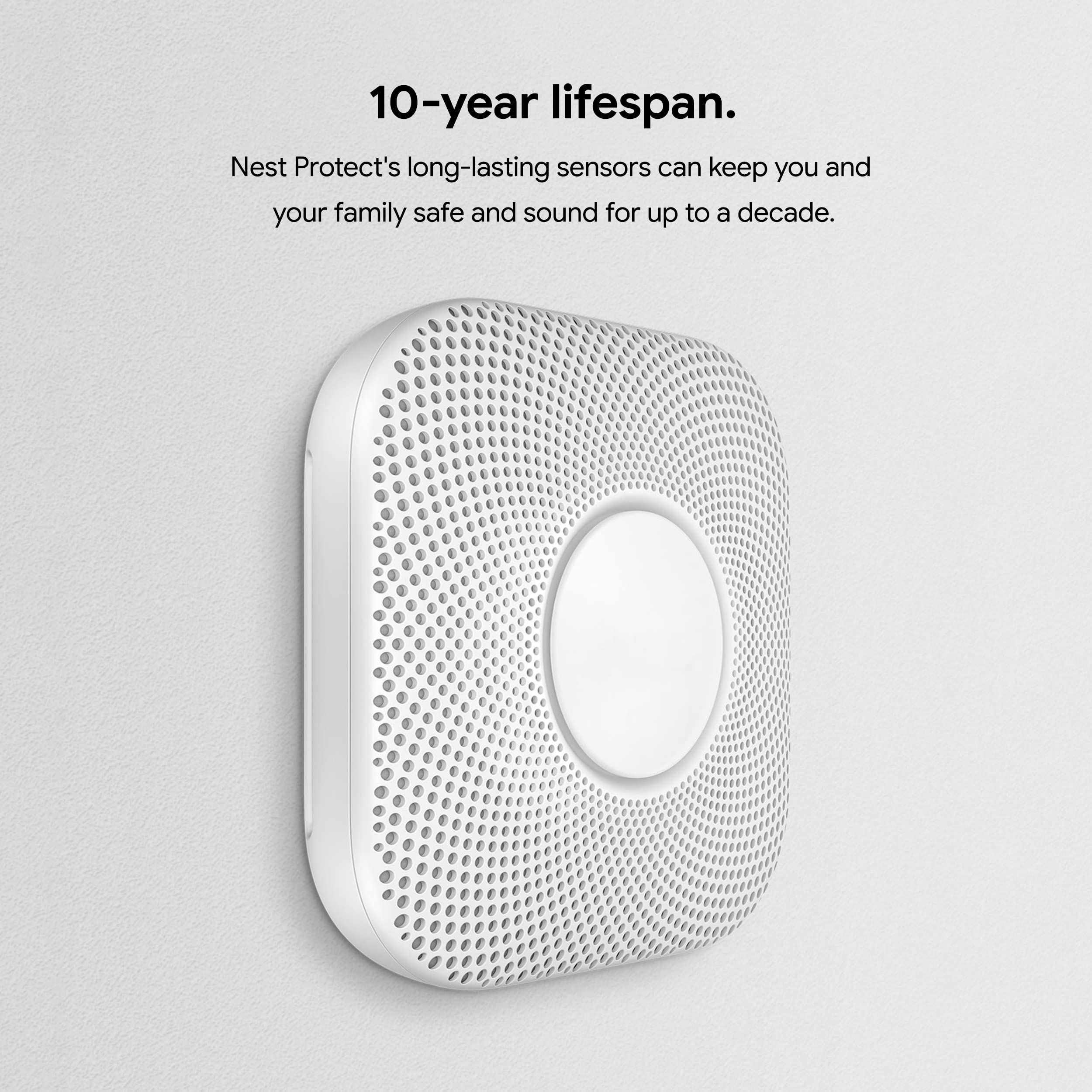 Google Nest Protect - Smoke Alarm - Smoke Detector and Carbon Monoxide Detector - Wired, White