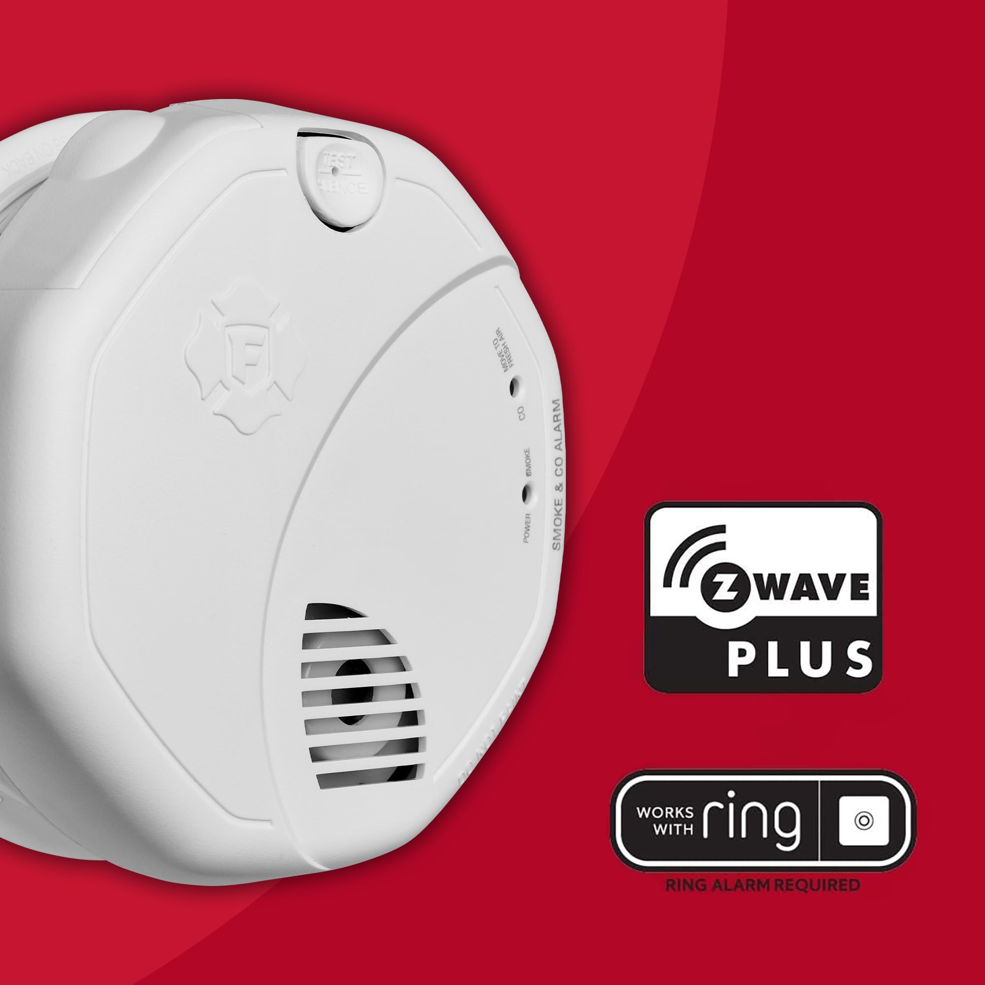 First Alert Z-Wave Smoke Detector & Carbon Monoxide Alarm, Works with Ring Alarm Base Station, 2nd Generation