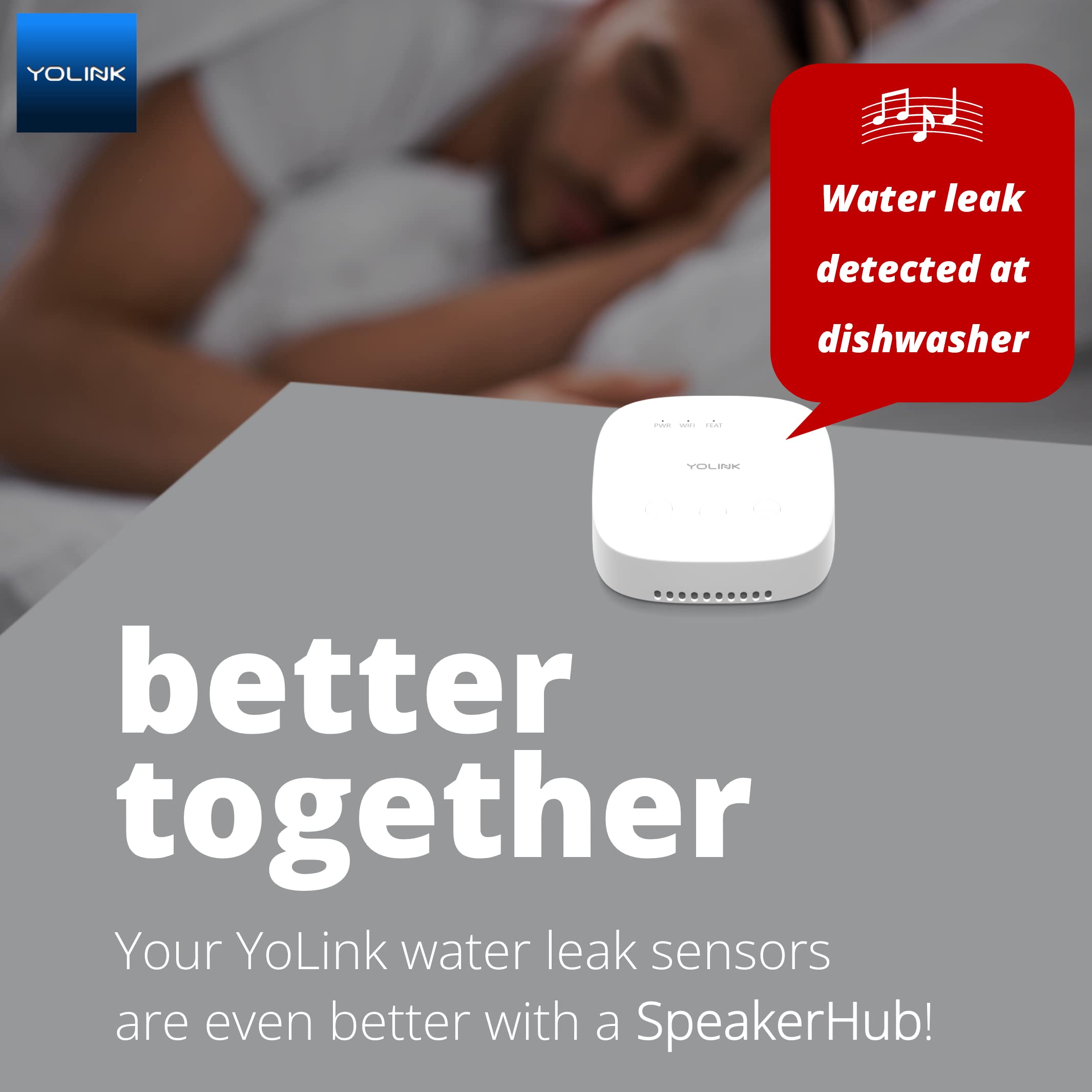 Smart Water Leak Sensor 3 Pack, YoLink 1/4 Mile World's Longest Range Wireless Water Sensor Works with Alexa IFTTT, Water Leak Detector with App Notifications, Remote Monitoring - YoLink Hub Required