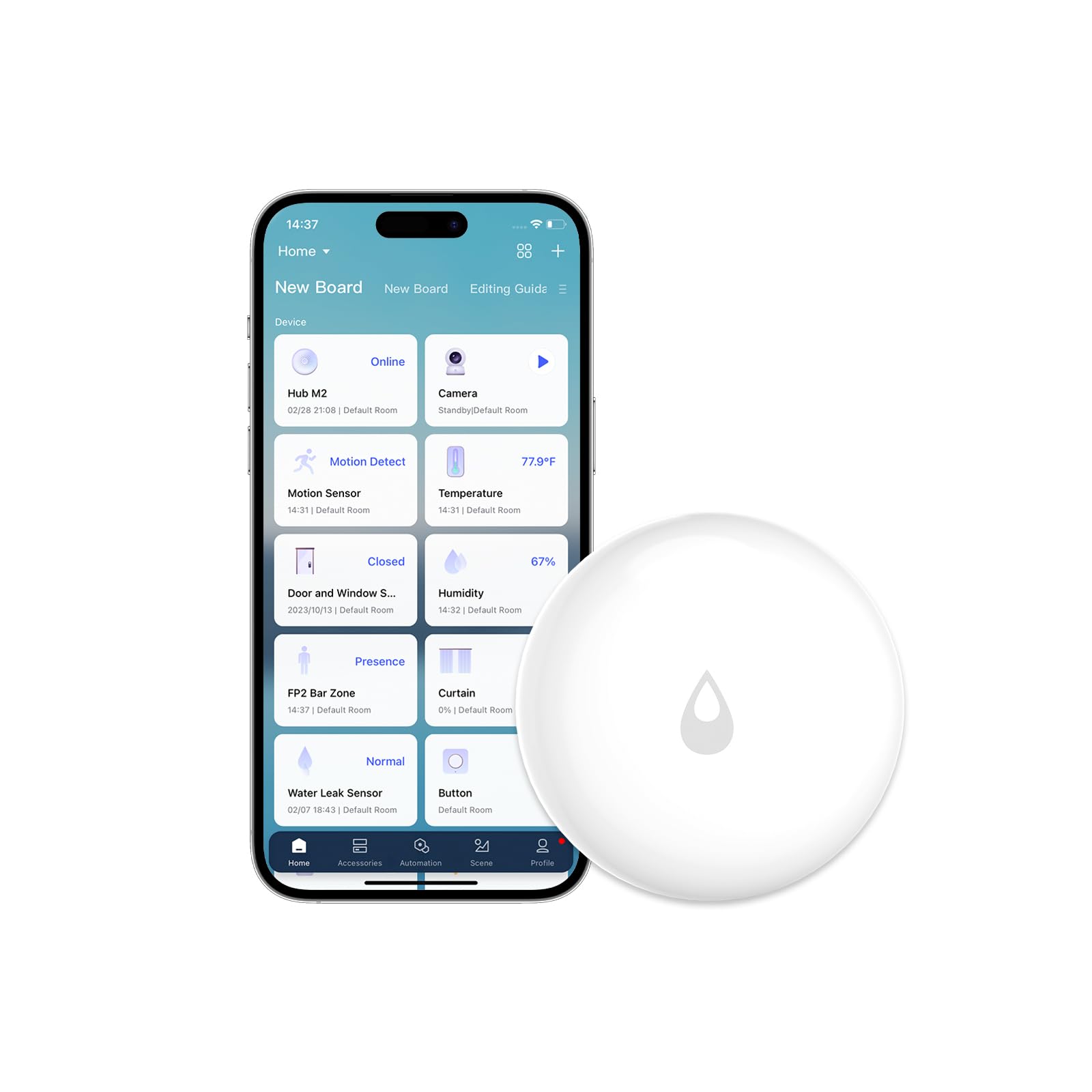 Aqara Water Leak Sensor, Requires AQARA HUB, Wireless Water Leak Detector, Wireless Mini Flood Detector for Alarm System and Smart Home Automation, for Kitchen Bathroom Basement, Works with IFTTT