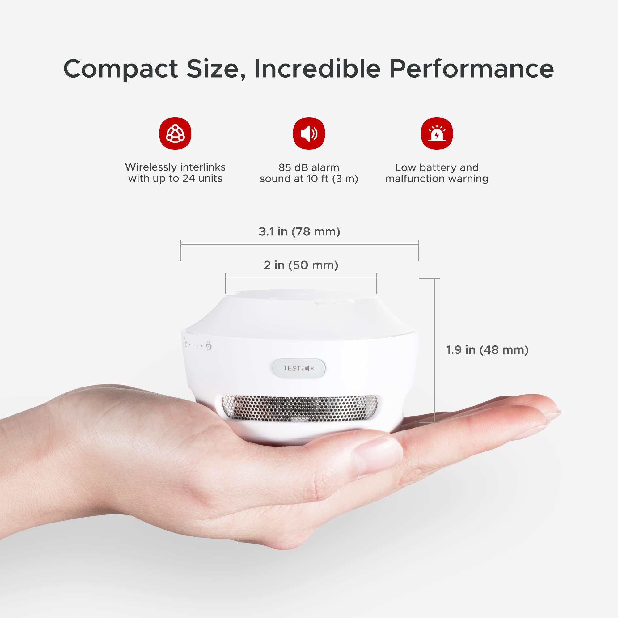 X-Sense Wi-Fi Smoke Detector, Wireless Smart Fire Smoke Alarm with Replaceable Lithium Battery & Silence Button, Compatible with TuyaSmart & Smart Life App, Auto Self-Check Function, XS01-WT