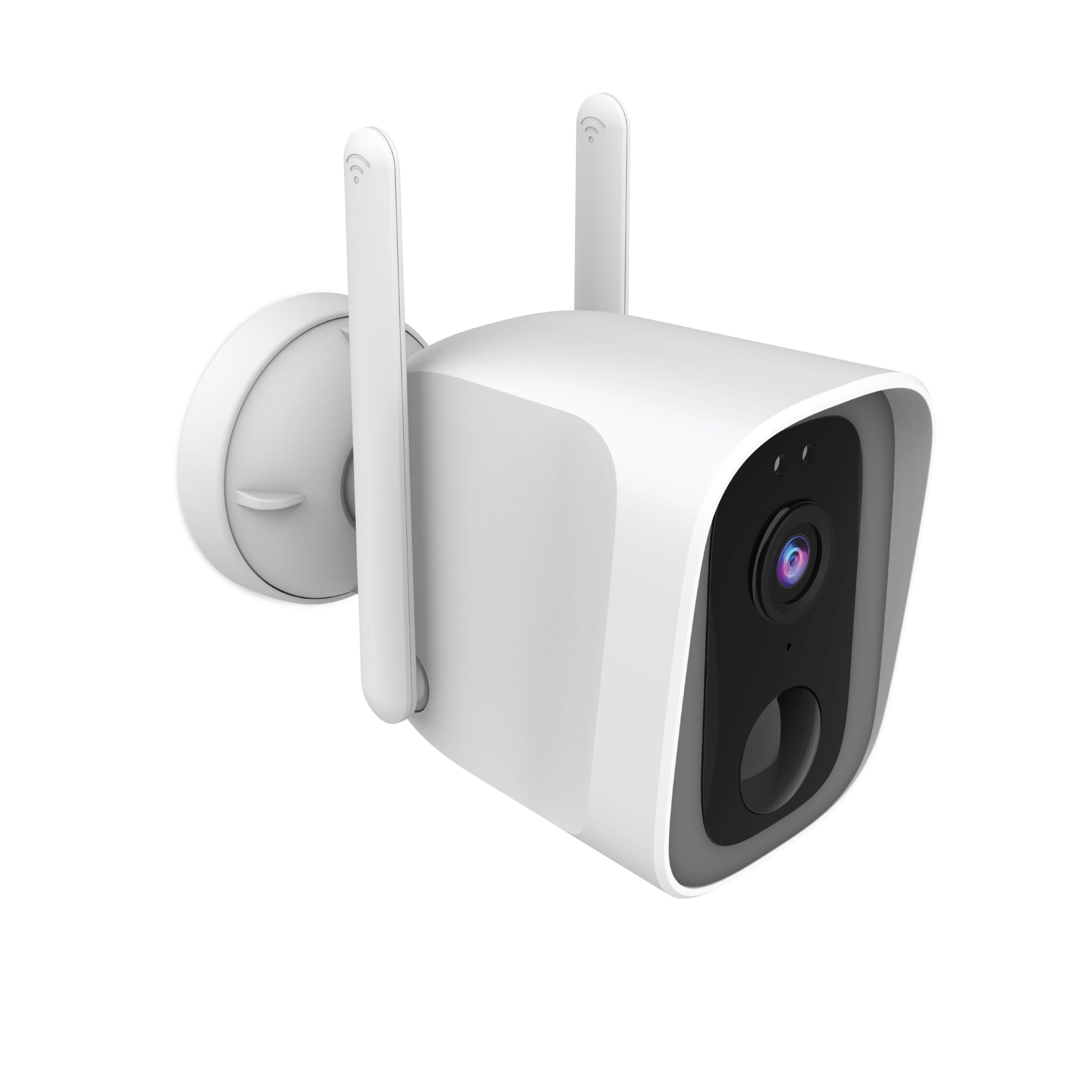 Feit Electric CAM/WM/WiFi/BAT 1080p HD Outdoor Battery Powered WiFi Smart Home Security Camera with Night Vision, 2-Way Audio, White