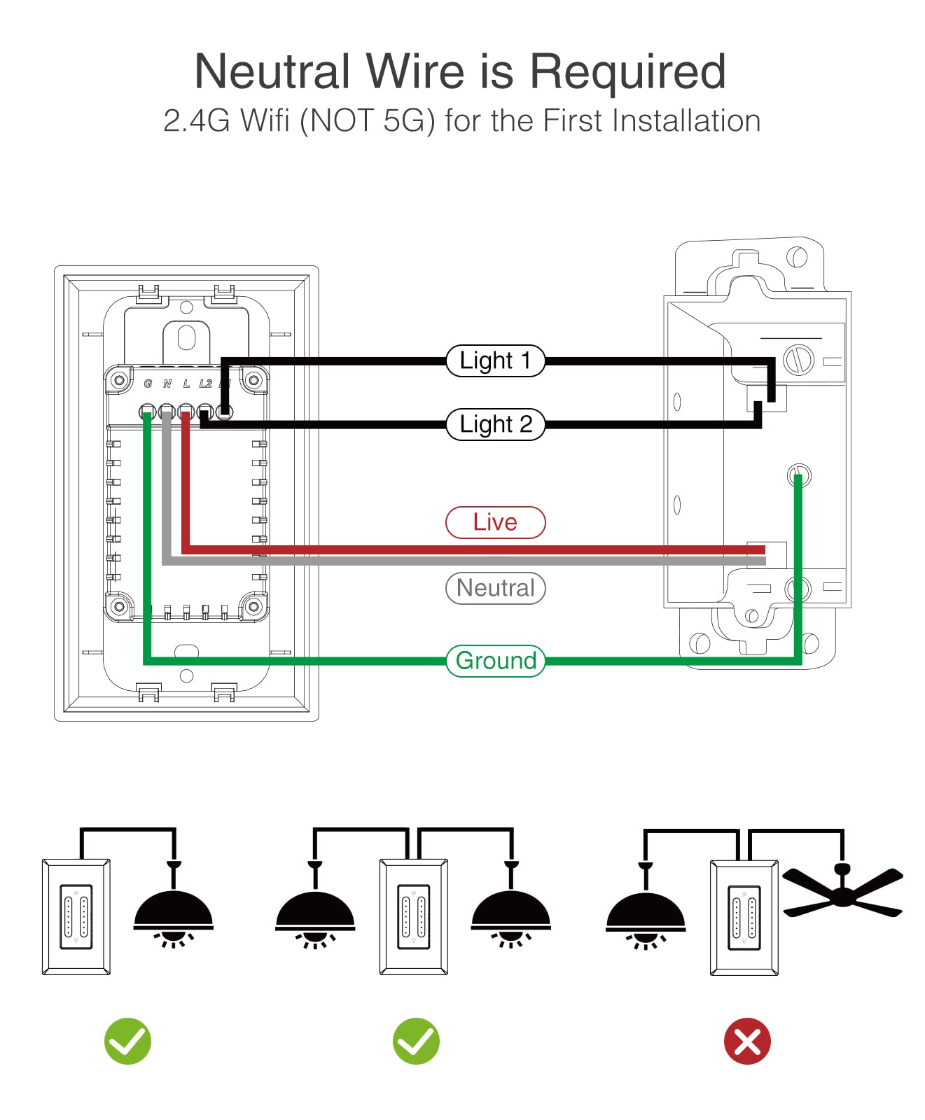 Beantech SW7 Dimmer Switch, White