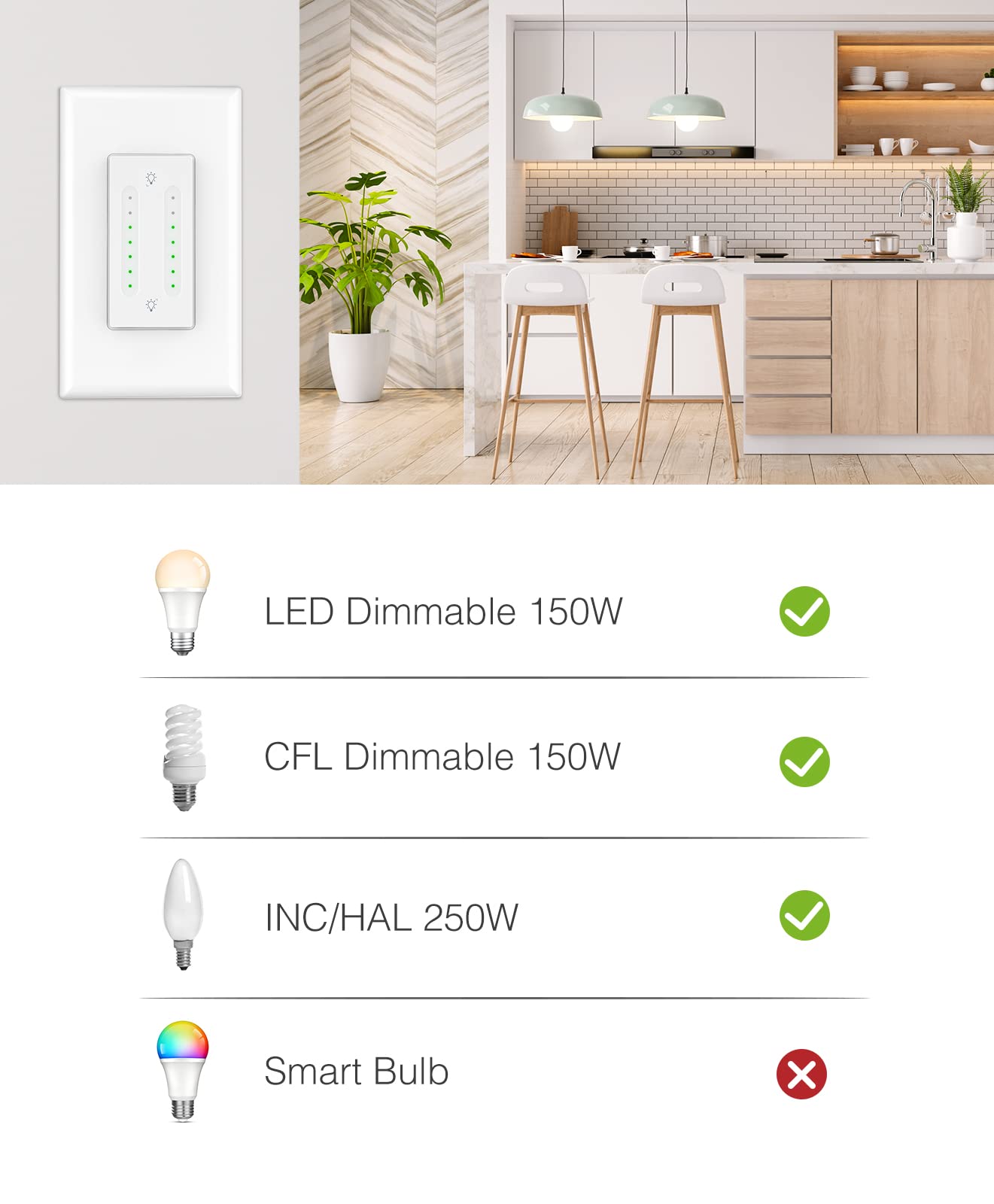 Beantech SW7 Dimmer Switch, White