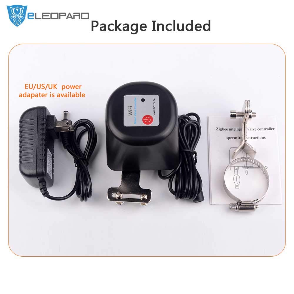 Smart WiFi Water Gas Valve Wifi Control Water/Gas Shut Off APP Remote Voice Control Timing Controler Automatic Valve Timer Wifi Sprinkler Controller, Compatible with Alexa Google Assistant (US)