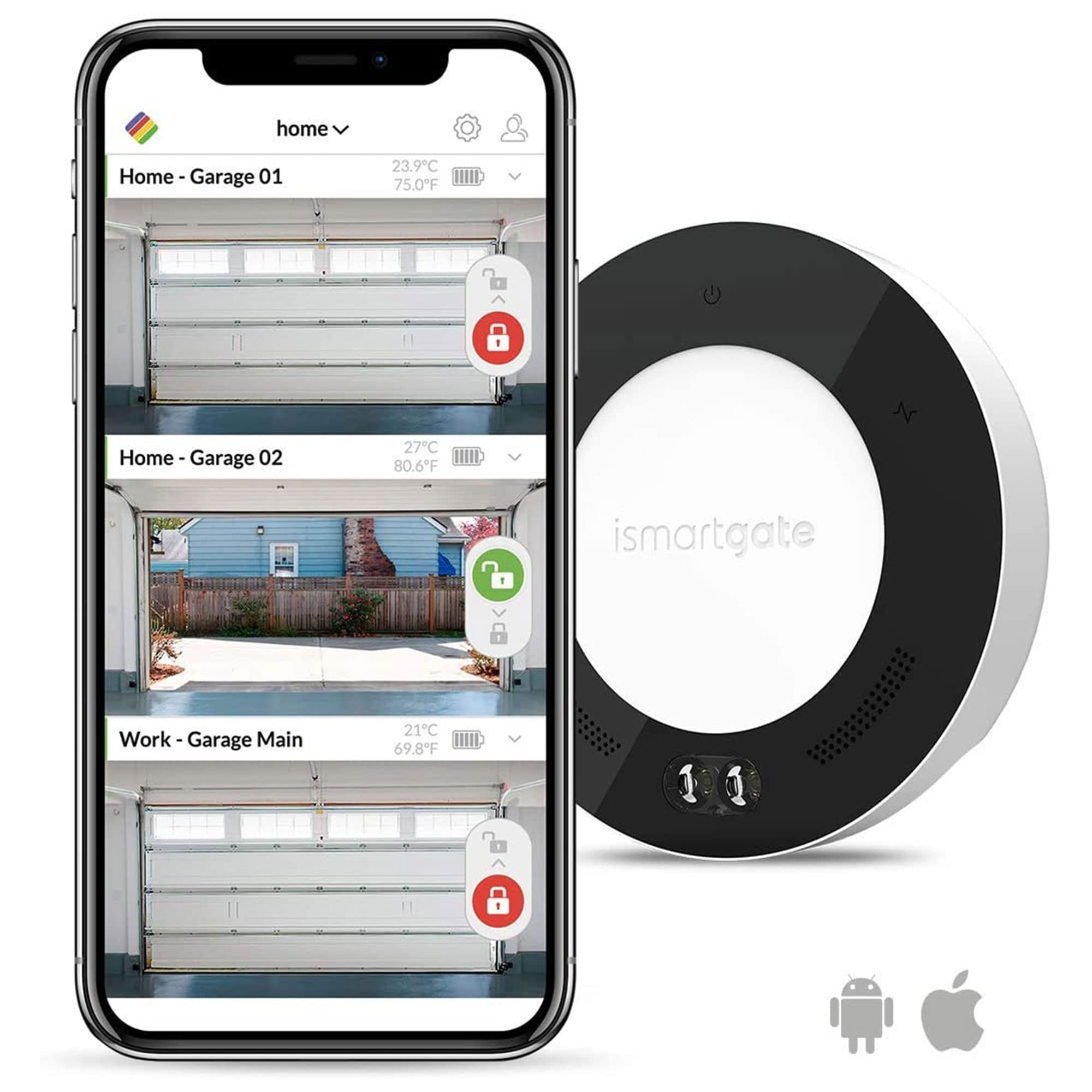 ismartgate PRO Smart Garage Door Opener Remote. Compatible Apple Homekit, Amazon Alexa, Google Assistant, IFTTT, Samsung SmartThings. Compatible with All Garage Openers. Wireless Sensor Included.