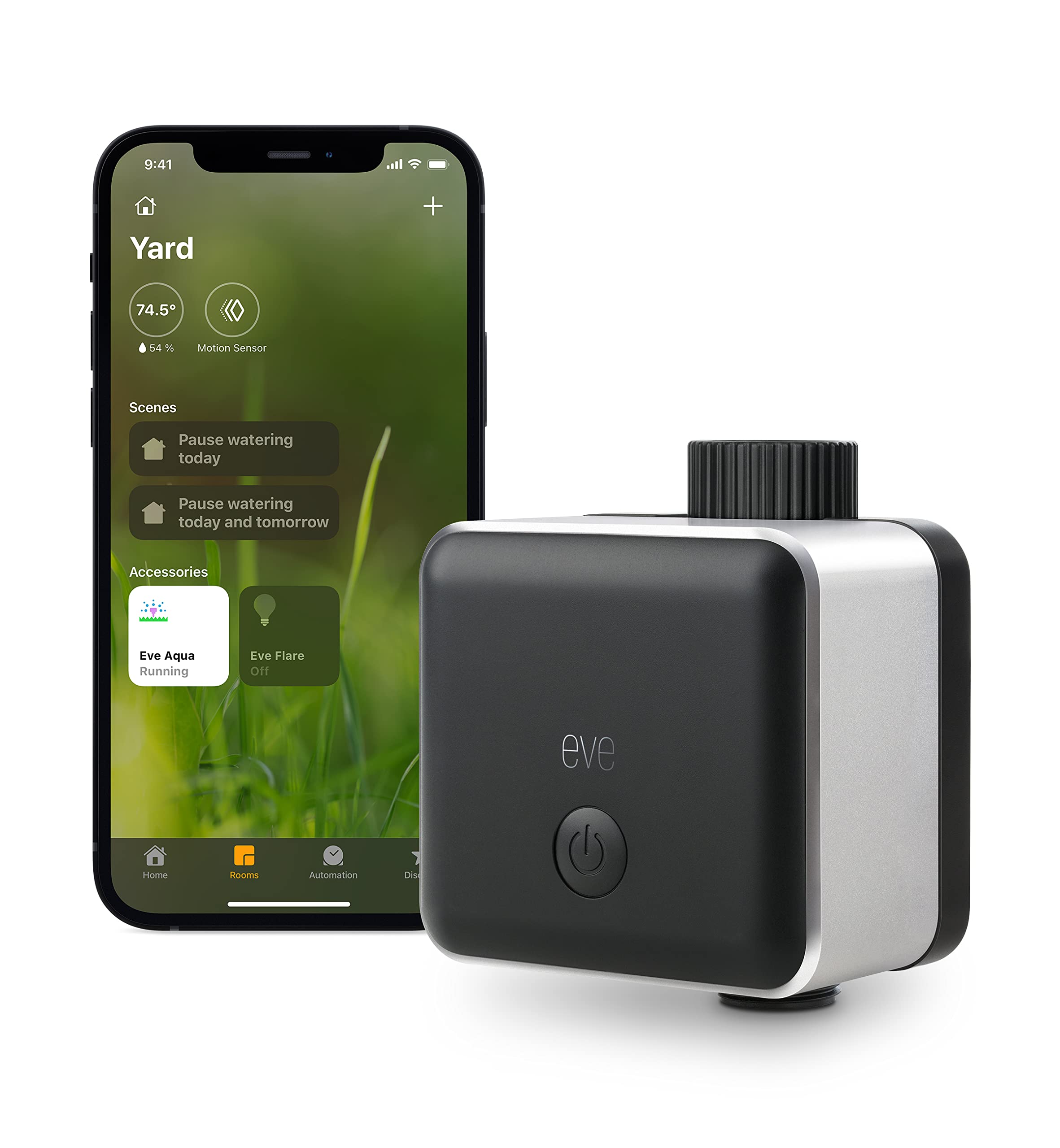 Eve Aqua – Apple HomeKit Smart Home, Smart Water Controller for Sprinkler or Irrigation System, Automate with Schedules, Bluetooth and Thread, App Compatibility