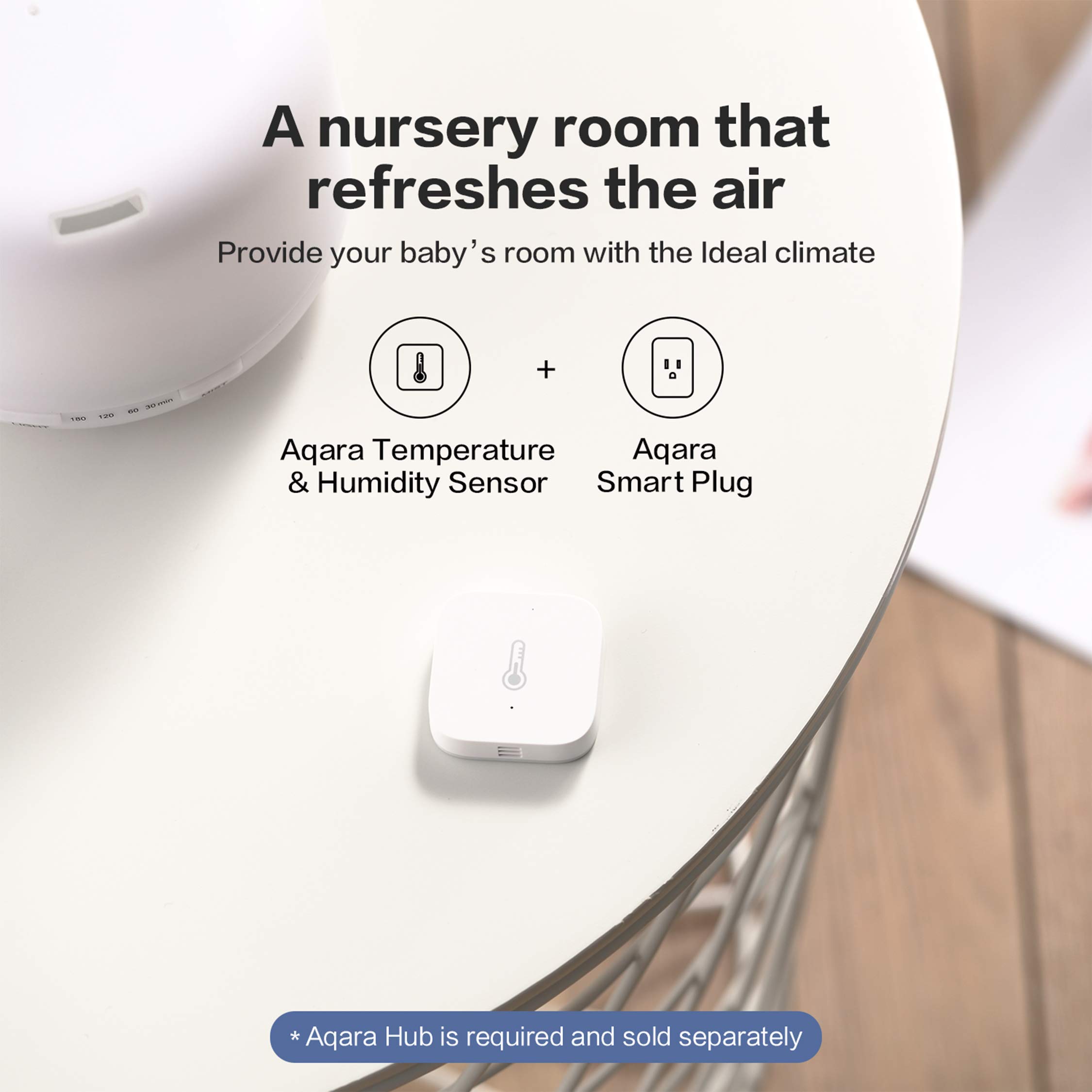Aqara Temperature and Humidity Sensor Plus Aqara Water Leak Sensor, REQUIRES AQARA HUB, Zigbee Connection, For Remote Monitoring, Alarm System and Smart Home Automation