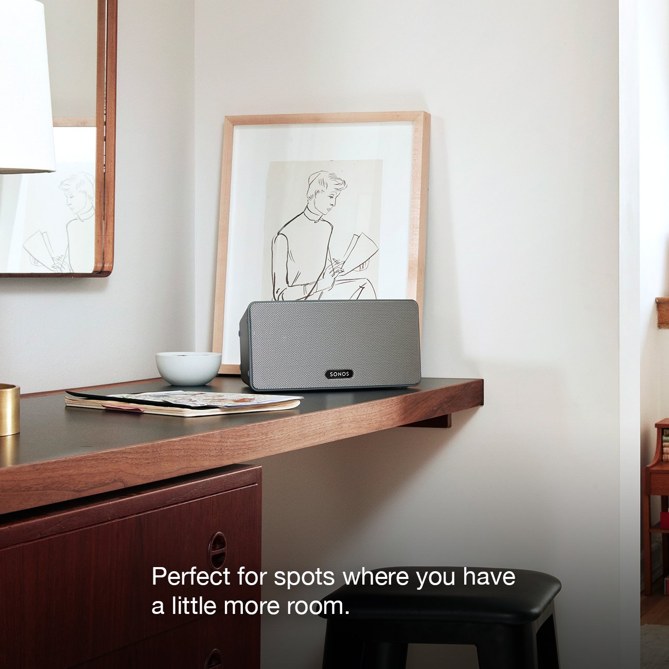 Sonos Play:3 - Mid-Sized Wireless Smart Home Speaker for Streaming Music, Amazon Certified and Works with Alexa. (Black)