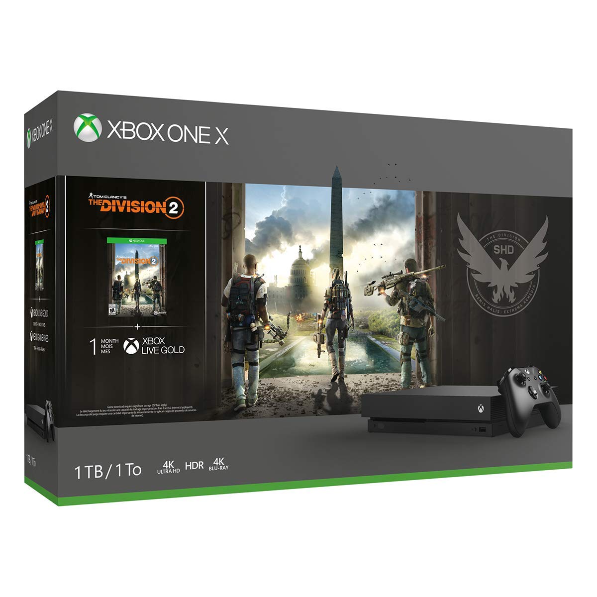 Xbox One X 1TB Console - Tom Clancy's The Division 2 Bundle (Renewed) (2017 Model)