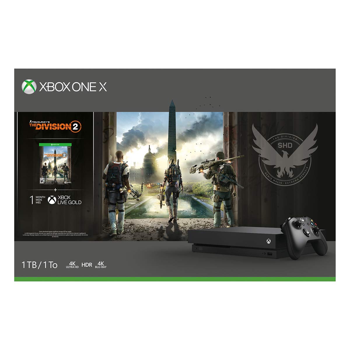 Xbox One X 1TB Console - Tom Clancy's The Division 2 Bundle (Renewed) (2017 Model)