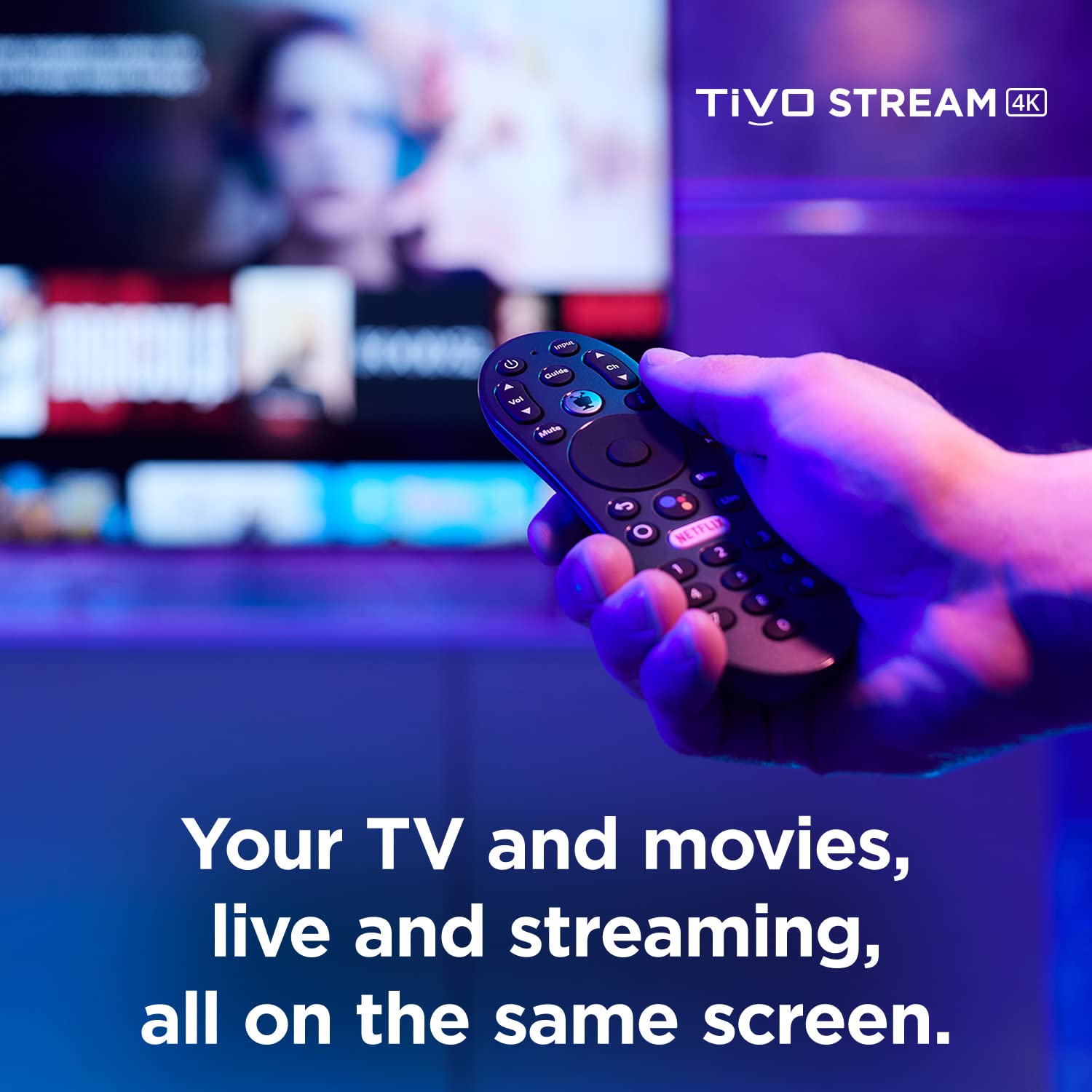 TiVo Stream 4K β Every Streaming App and Live TV on One Screen β 4K UHD, Dolby Vision HDR and Dolby Atmos Sound β Powered by Android TV β Plug-In Smart TV