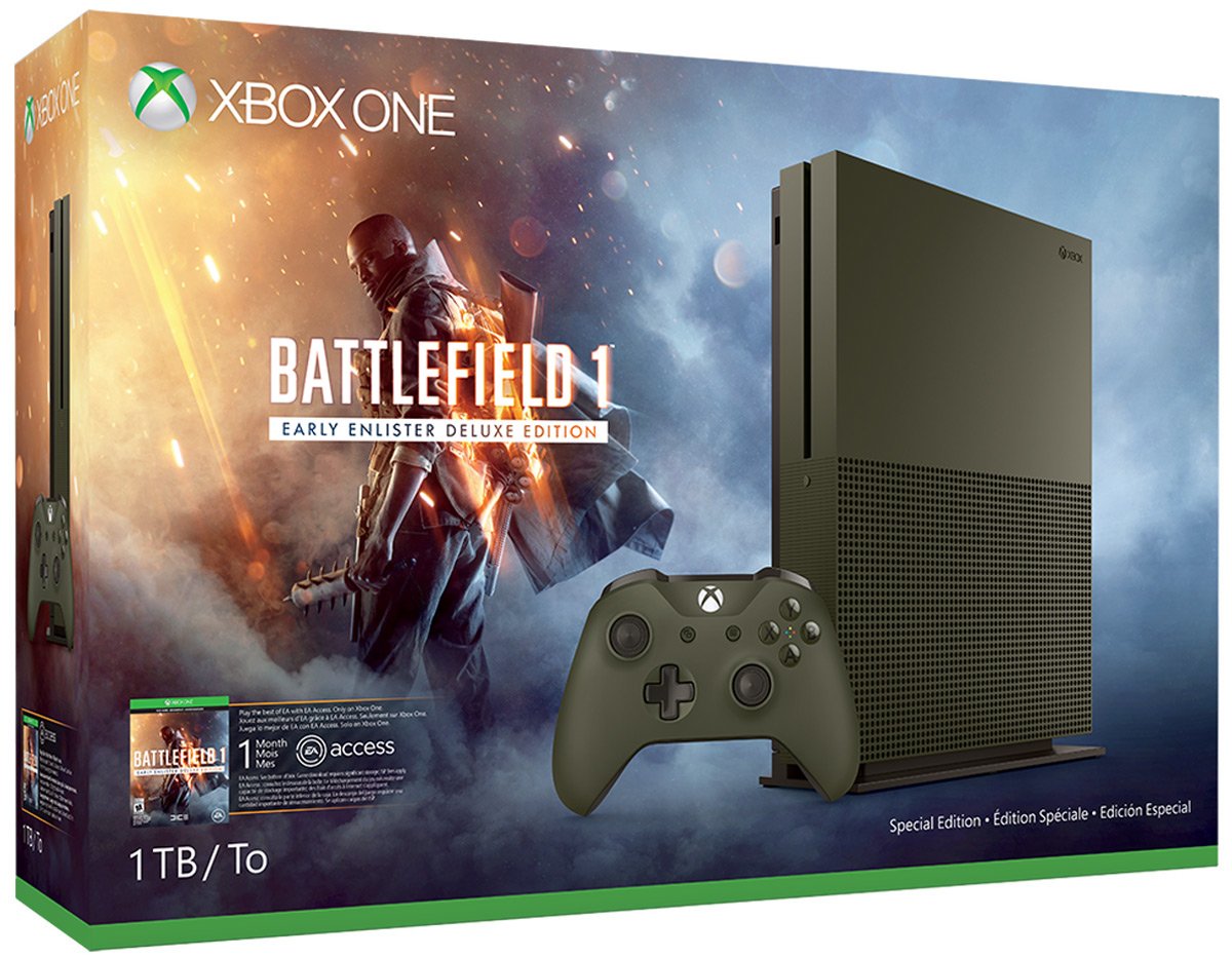 Xbox One S 1TB Console – Battlefield 1 Special Edition Bundle [Discontinued]