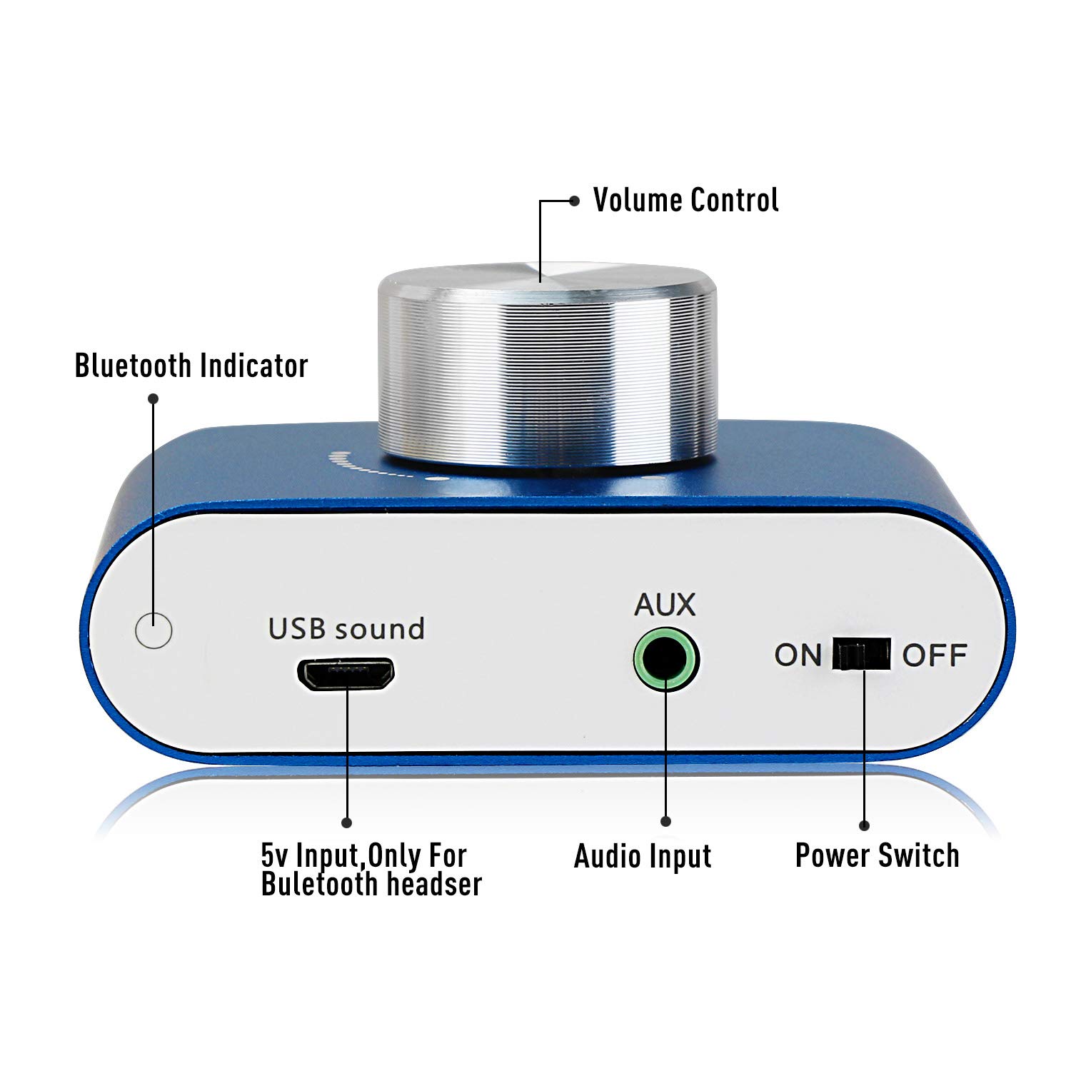 Facmogu F900S 2 CH Bluetooth Amplifier 160W with Power Supply Adapter DC 12V 5A, 80W + 80W BT 5.0 Mini Wireless Audio Power AMP for Home HiFi Stereo Speaker 2023 Upgraded Version