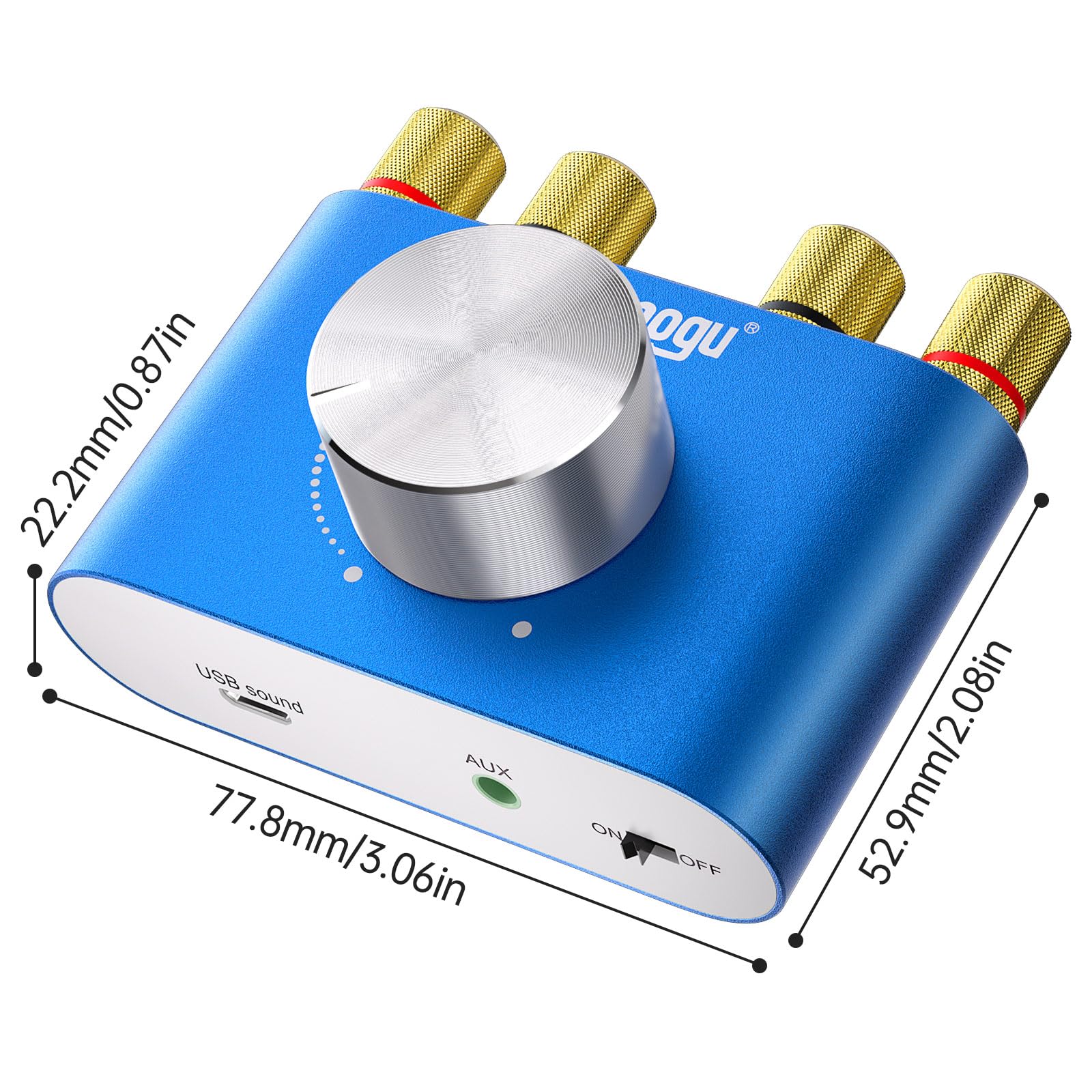 Facmogu F900S 2 CH Bluetooth Amplifier 160W with Power Supply Adapter DC 12V 5A, 80W + 80W BT 5.0 Mini Wireless Audio Power AMP for Home HiFi Stereo Speaker 2023 Upgraded Version