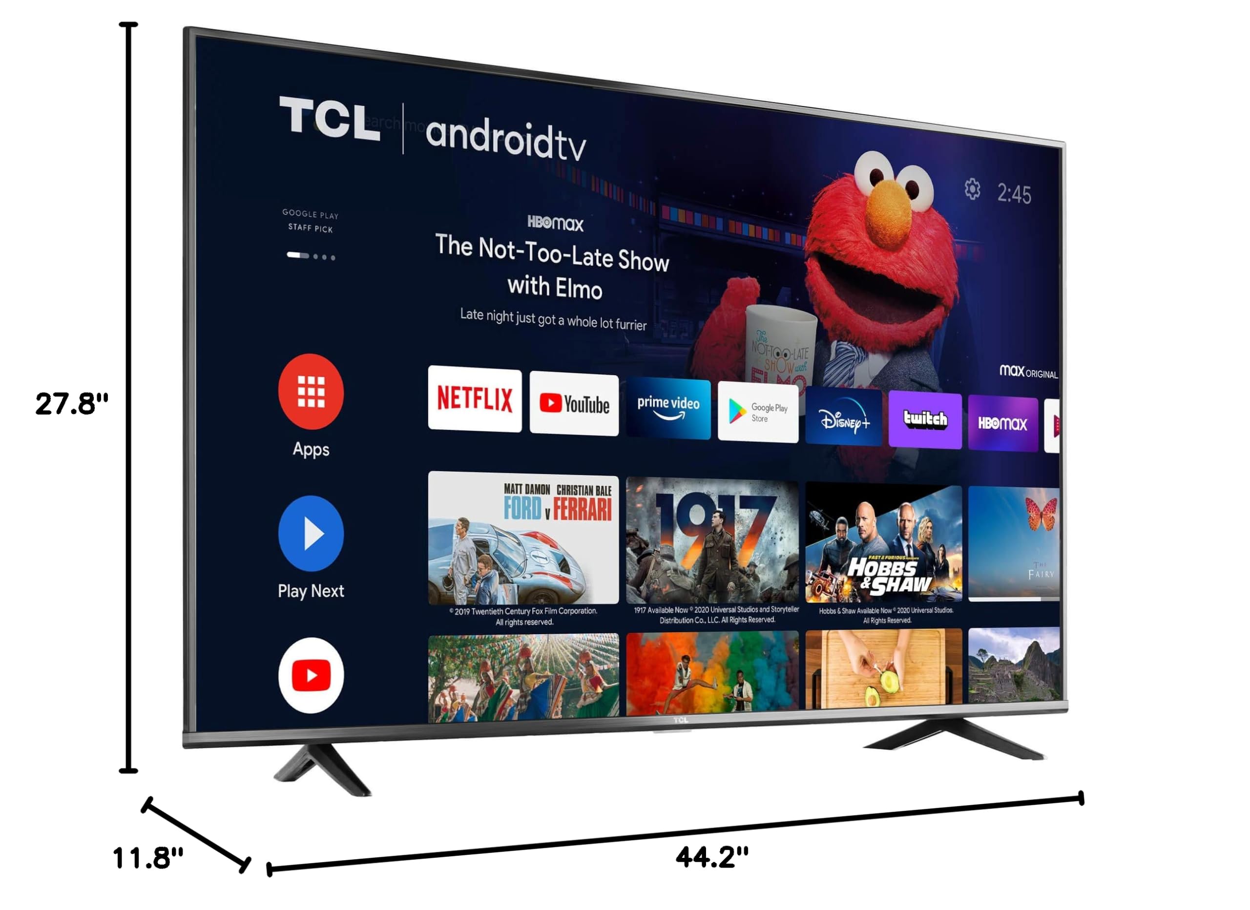 TCL 50-inch Class 4-Series 4K UHD HDR Smart Android TV - 50S434, 2021 Model