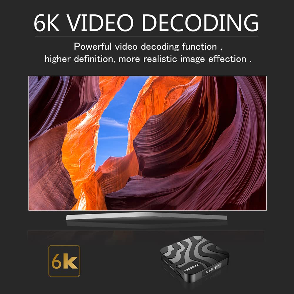 Android TV Box 12.0, T95 MAX Android Box 4GB RAM 32GB ROM with Allwinner H618 Quadcore Smart TV Box, 2.4GHz/5GHz Dual WiFi 3D 6K Streaming Media Player