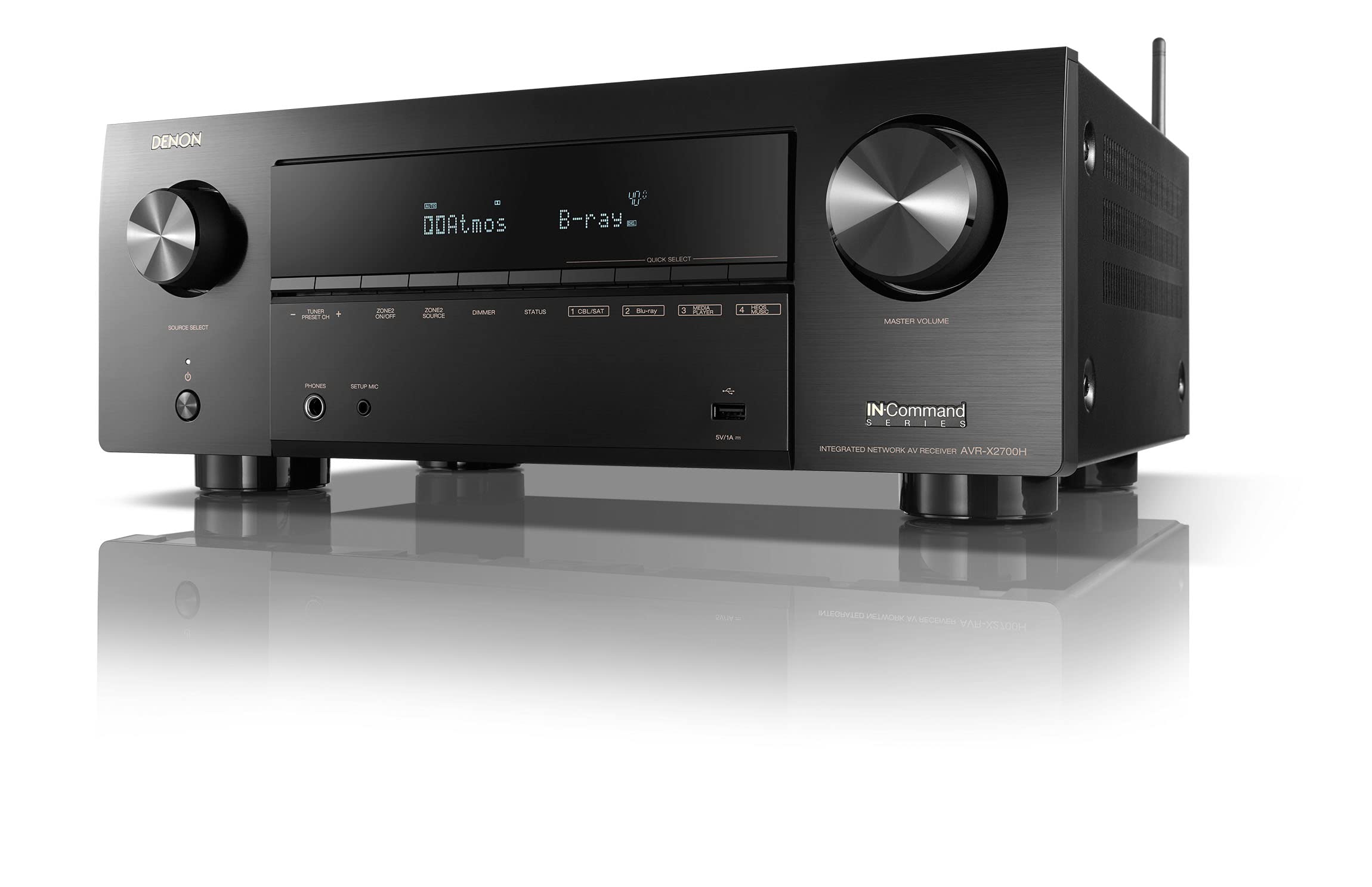 Denon AVR-X2700H 8K Ultra HD 7.2 Channel (95 Watt X 7) AV Receiver 2020 Model - Built for Gaming, Music Streaming, 3D Audio & Video, Alexa + HEOS