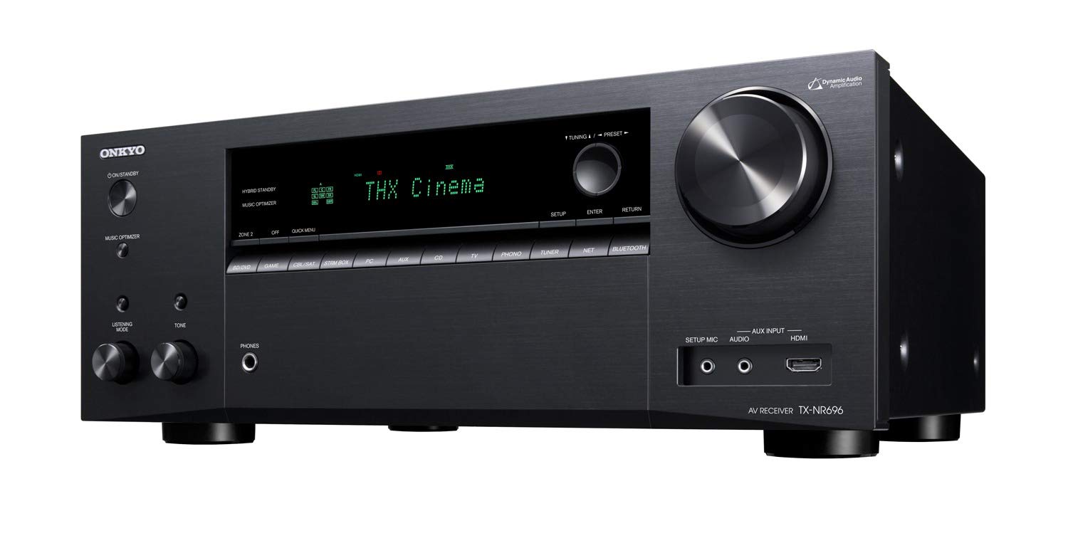 Onkyo TX-NR696 Home Audio Smart Audio and Video Receiver, Sonos Compatible and Dolby Atmos Enabled, 4K Ultra HD and AirPlay 2, Black