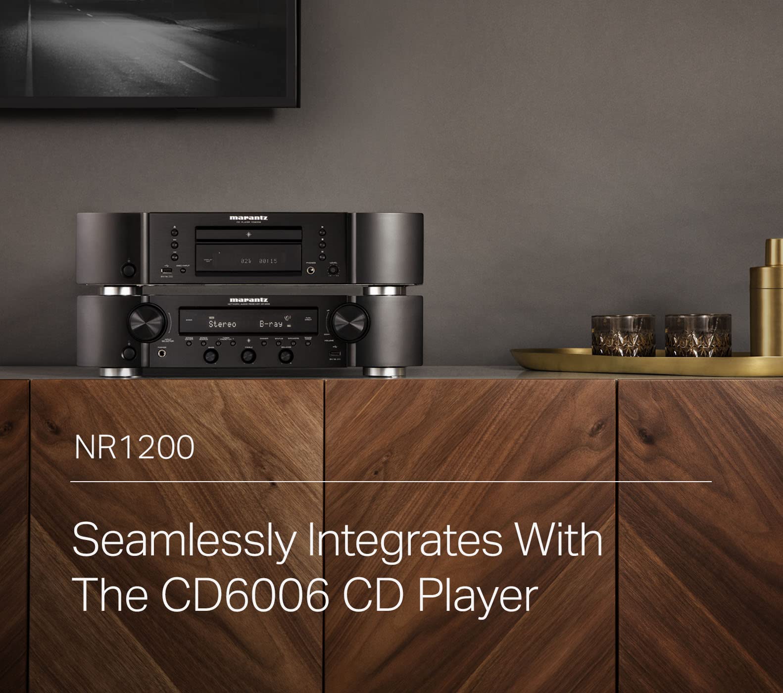 Marantz NR1200 AV Receiver, 2-Channel Home Theater Amp, Wi-Fi, Bluetooth, Heos + Alexa, Immersive Movies, Music & Gaming, Auto Low Latency Mode for Xbox One, Smart Home Automation