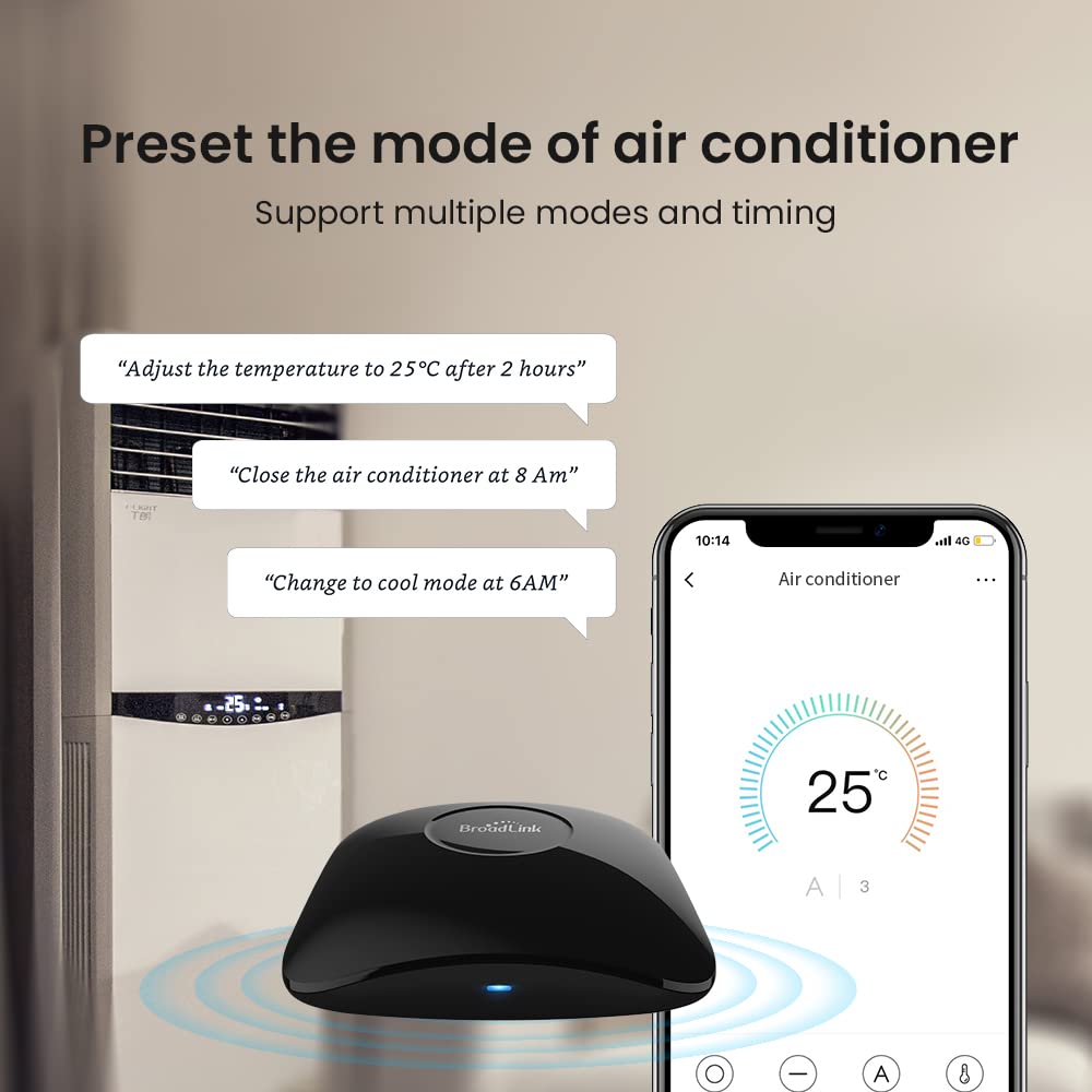 Broadlink RM4 pro IR RF WiFi Universal Remote Smart Home Automation Compatible with Alexa and Google Home