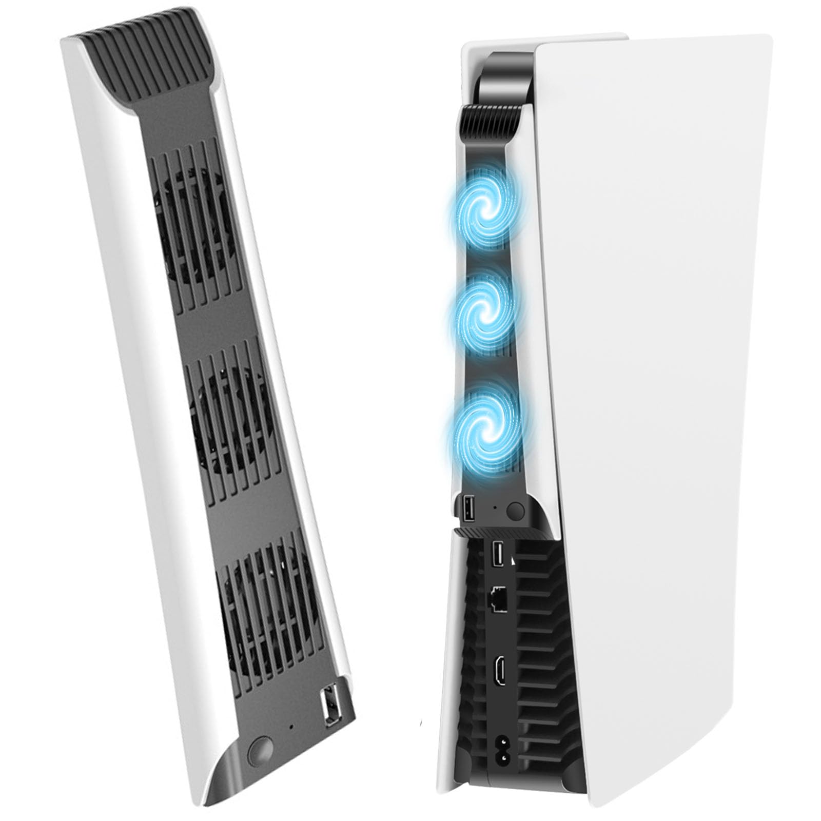 Xbox One X Cooling Fan-External Intelligent Control USB Cooler- 3 Radiator Fans Offer Quiet Efficient Heat Removal for Xbox One X Game Console Controller-Black [xbox_one]