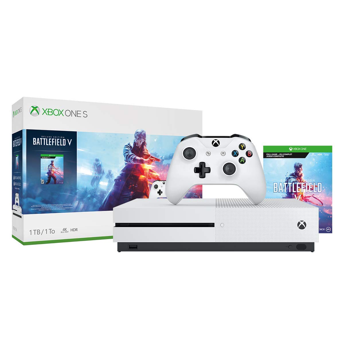 Xbox One S 1TB Console - Battlefield V Bundle (Renewed)