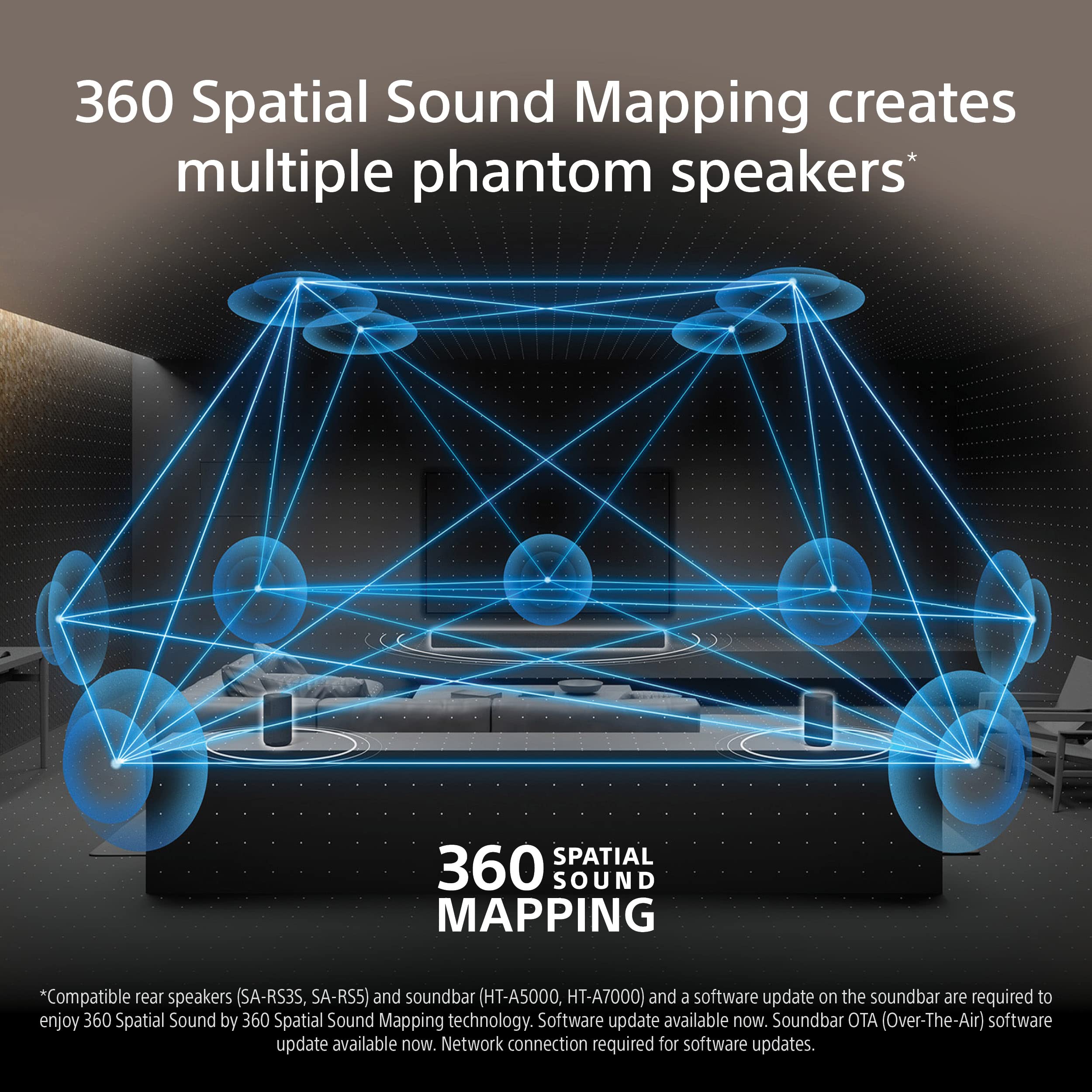 Sony HT-A7000 7.1.2ch 500W Dolby Atmos Sound Bar Surround Sound Home Theater with DTS:X and 360 Spatial Sound Mapping, works with Alexa and Google Assistant