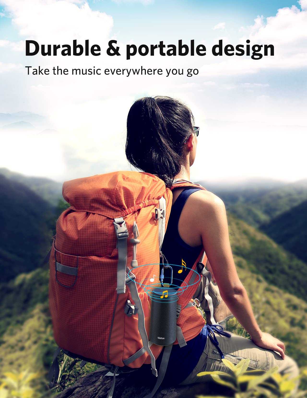 EarFun® UBOOM Bluetooth Speaker, [24W Stereo Sound] Boom Bass, 360° Surround Sound, Sweatshield™ IPX7 Waterproof, Indoor & Outdoor Modes, Dual Pairing, 24Hrs, Portable Wireless Speaker for iPhone etc