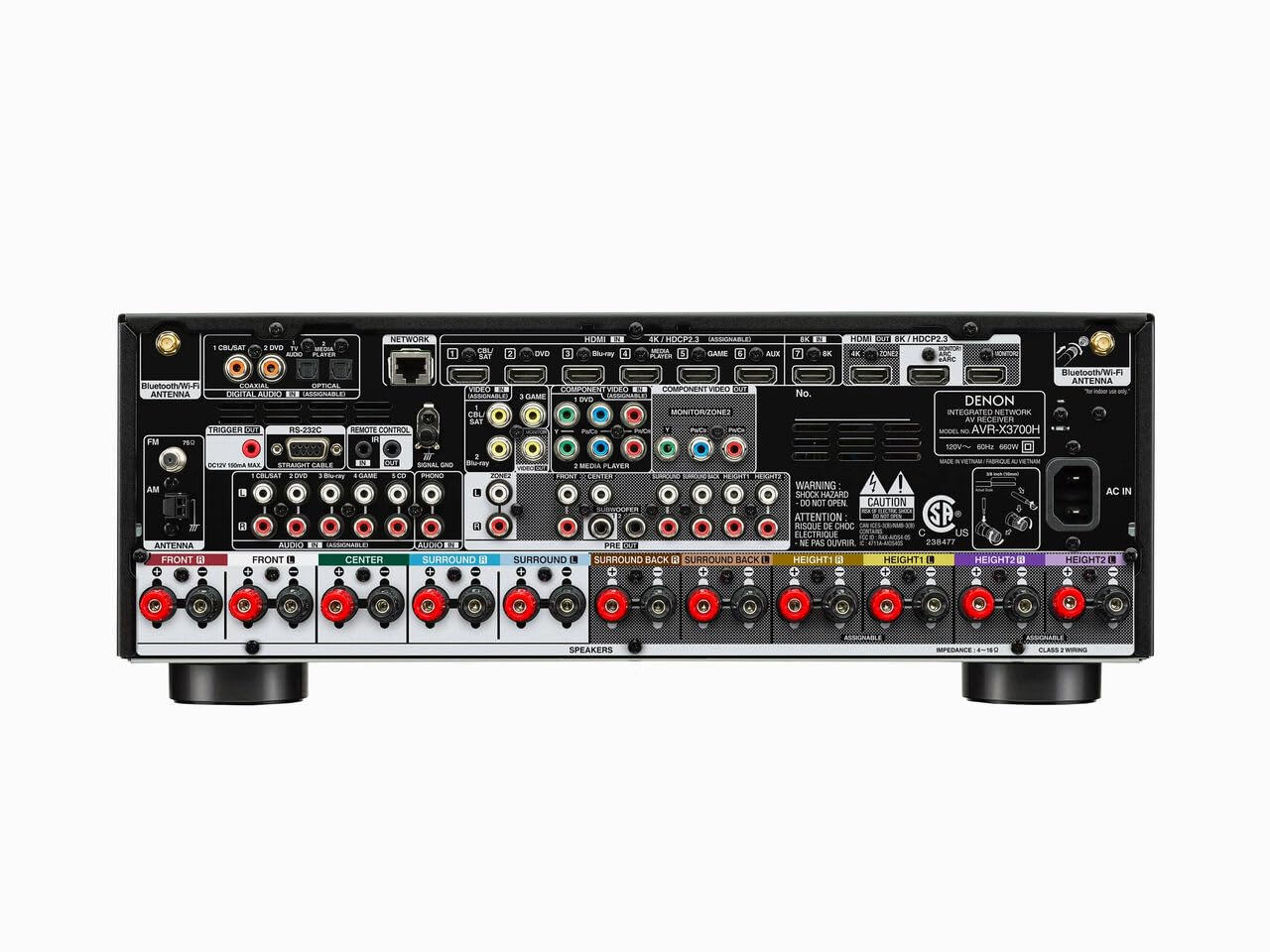 Denon AVR-X3700H 8K Ultra HD 9.2 Channel (105Watt X 9) AV Receiver 2020 Model - 3D Audio & Video with IMAX Enhanced, Built for Gaming, Music Streaming, Alexa + HEOS
