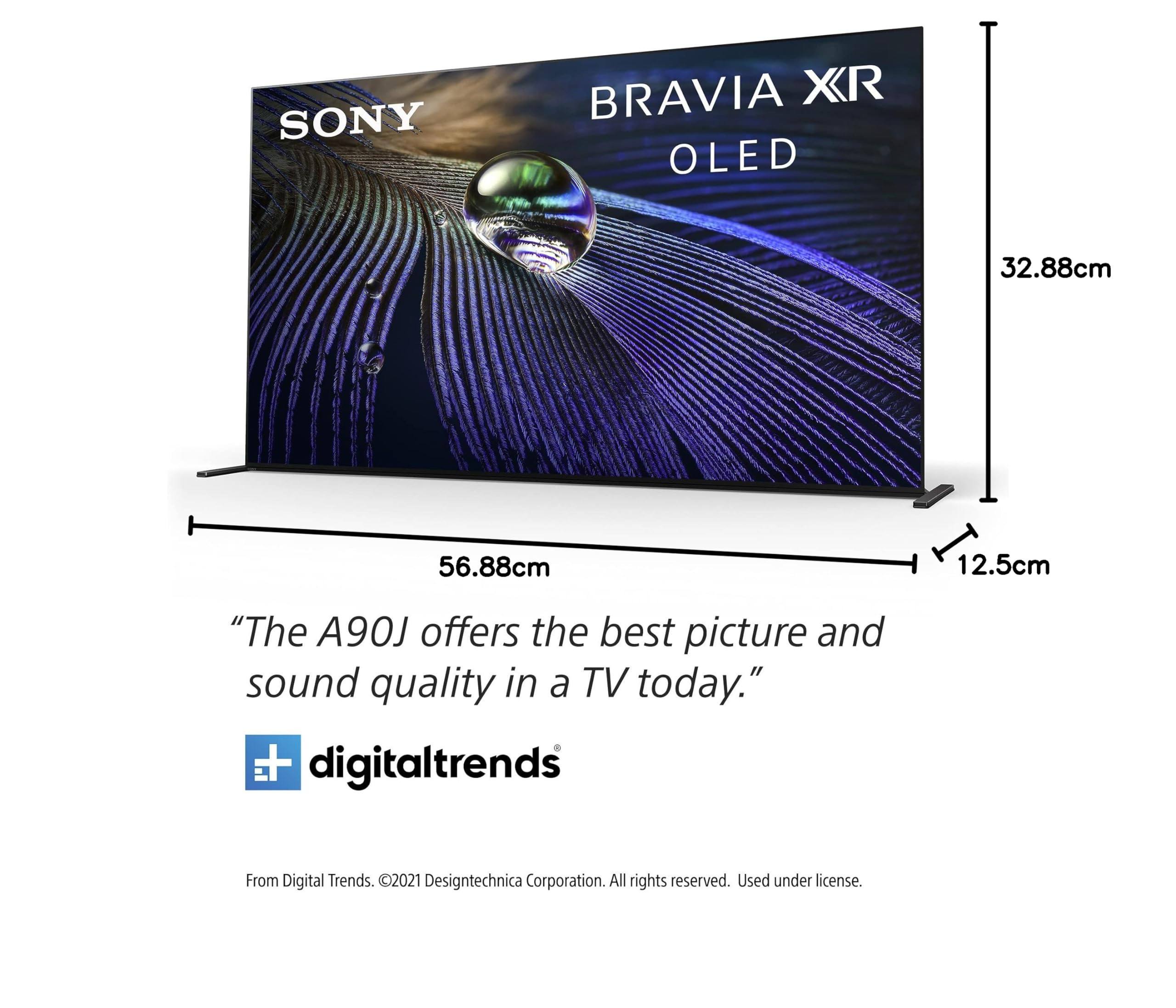 Sony A90J 55 Inch TV: BRAVIA XR OLED 4K Ultra HD Smart Google TV with Dolby Vision HDR and Alexa Compatibility XR55A90J- 2021 Model
