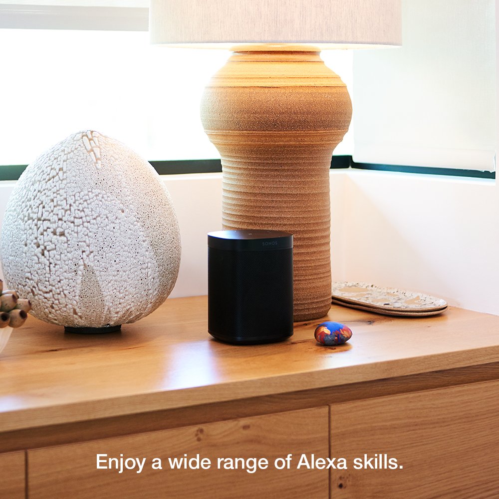Sonos Two Room Set with All-New One - Smart Speaker with Alexa Voice Control Built-in. Compact Size with Incredible Sound for Any Room. (Black)