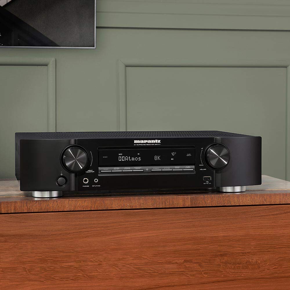 Marantz NR1711 8K Slim 7.2 Channel Ultra HD AV Receiver (2020 Model) β Wi-Fi, Bluetooth, HEOS Built-in, Alexa & Smart Home Automation - 8K Videos & Multi-Room Streaming