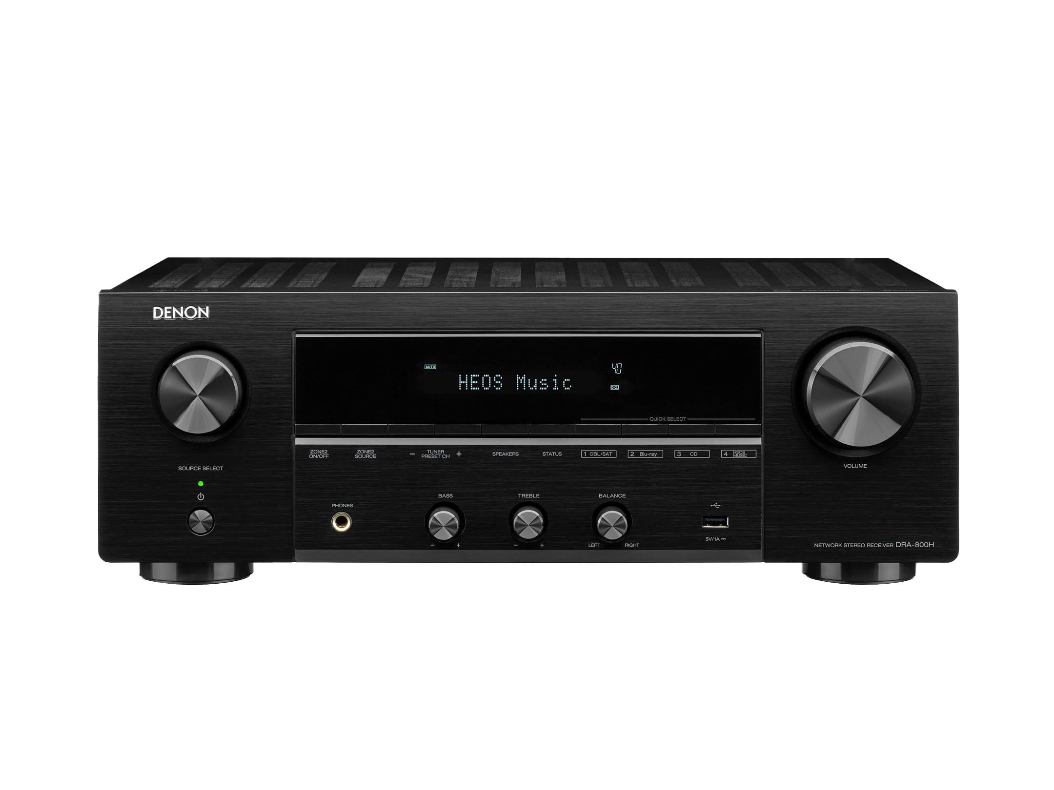 Denon DRA-800H 2-Channel Stereo Network Receiver for Home Theater | Hi-Fi Amplification | Connects to All Audio Sources | Latest HDCP 2.3 Processing with ARC Support | Compatible with Amazon Alexa