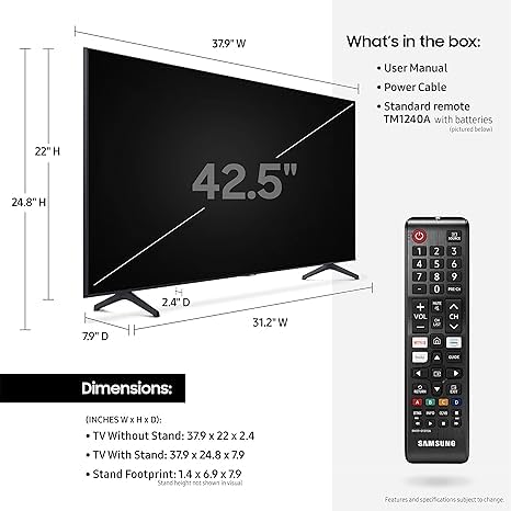 SAMSUNG UN43TU7000FXZA 43 inch 4K Ultra HD Smart LED TV Bundle with CPS Enhanced Protection Pack