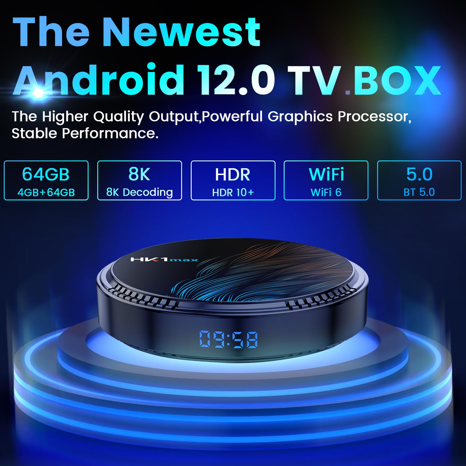 Android TV Box 11.0 4GB 64GB Smart TV Box Android Box RK3318 USB 3.0 Ultra HD 1080P 4K HDR WiFi 2.4GHz 5.8GHz BT 4.1 Set Top Box with Mini Wireless Backlit Keyboard