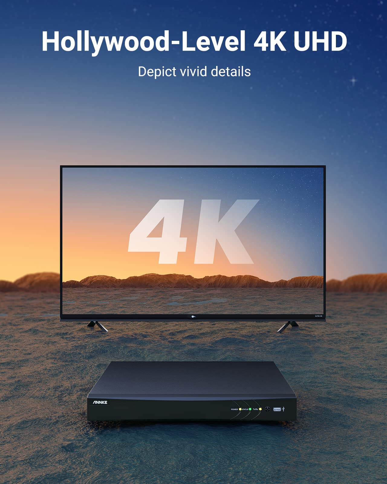 ANNKE 4K 8 Channel AI DVR with Human/Vehicle Detection, 5-in-1 H.265+ Security Digital Video Recorder Works with Alexa, Supports 8CH Analog and 4CH 8MP IP Cameras for Home CCTV System, 1TB Hard Drive