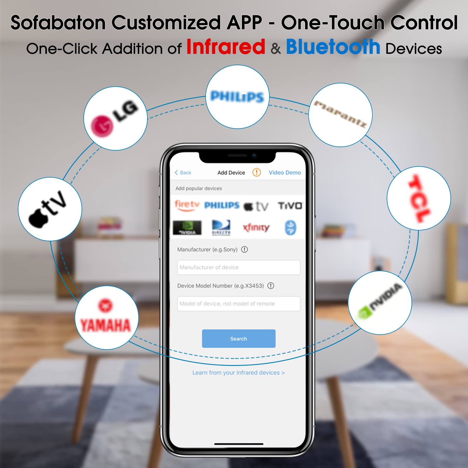 U1 Universal Remote with Mobile APP, Sofabaton All-in-One Universal Remote Control (for up to 15 Blutooth&IR Devices), Super Easy Set-Up with TV/DVD/Roku/Nvidia Shield Blu-ray Streaming Players etc
