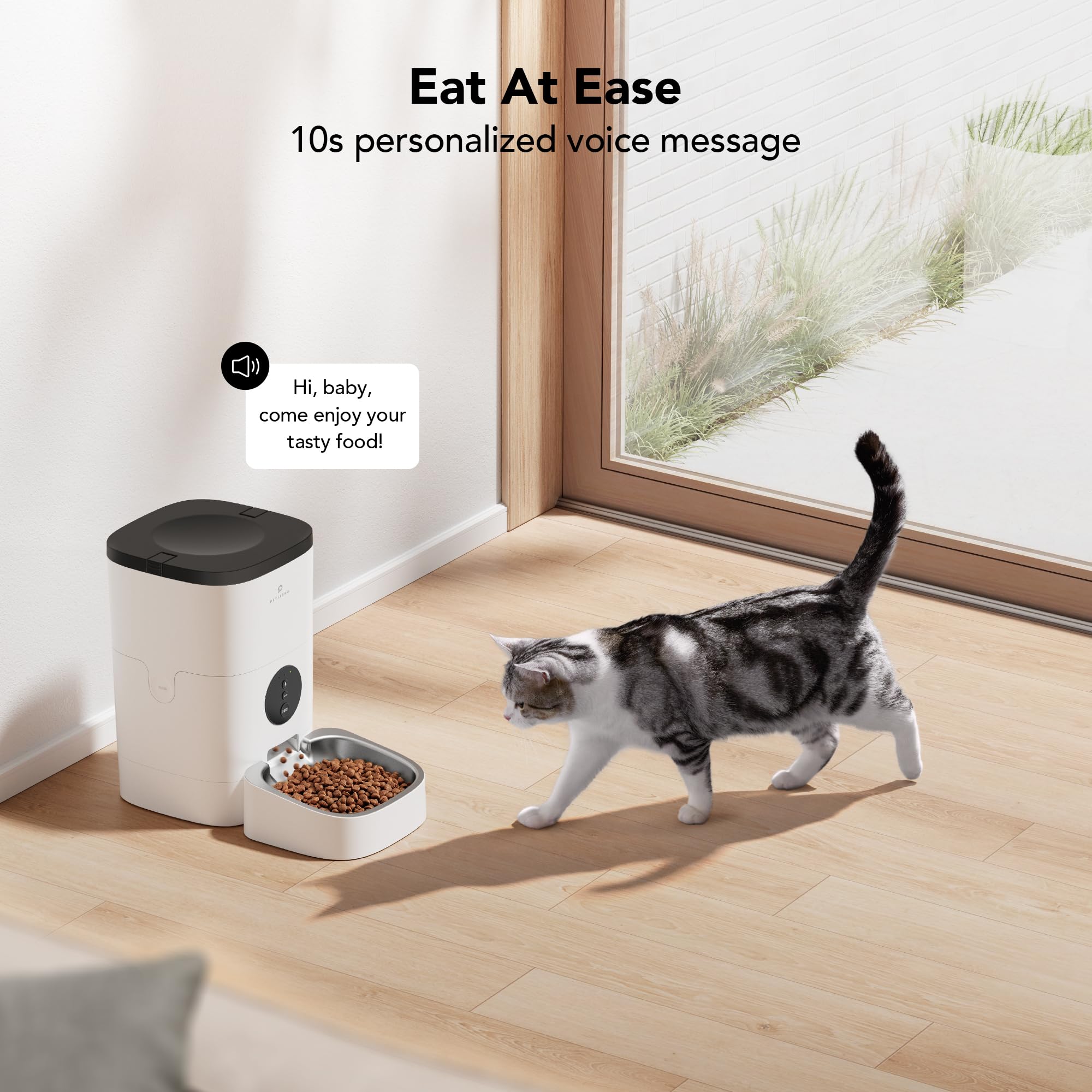 PETLIBRO Automatic Cat Feeders, Cat Food Dispenser with Customize Feeding Schedule, WiFi Timed Cat Feeder with Interactive Voice Recorder, Automatic Pet Feeder for Cat Dog 1-4 Meals Dry Food 4L