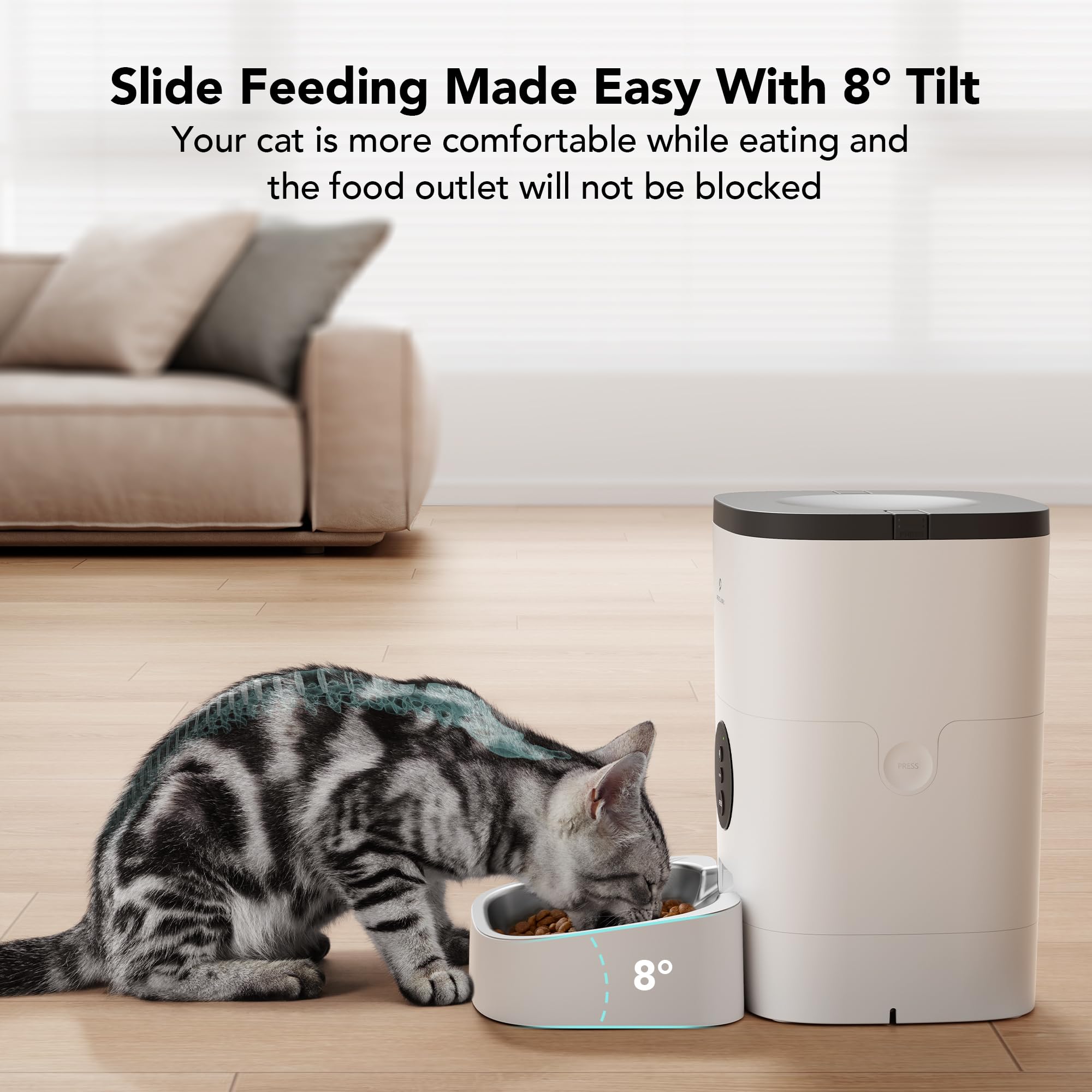 PETLIBRO Automatic Cat Feeders, Cat Food Dispenser with Customize Feeding Schedule, WiFi Timed Cat Feeder with Interactive Voice Recorder, Automatic Pet Feeder for Cat Dog 1-4 Meals Dry Food 4L