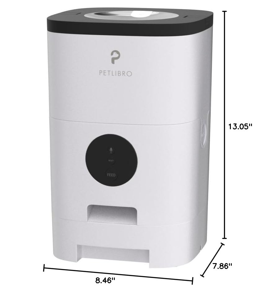 PETLIBRO Automatic Cat Feeders, Cat Food Dispenser with Customize Feeding Schedule, WiFi Timed Cat Feeder with Interactive Voice Recorder, Automatic Pet Feeder for Cat Dog 1-4 Meals Dry Food 4L